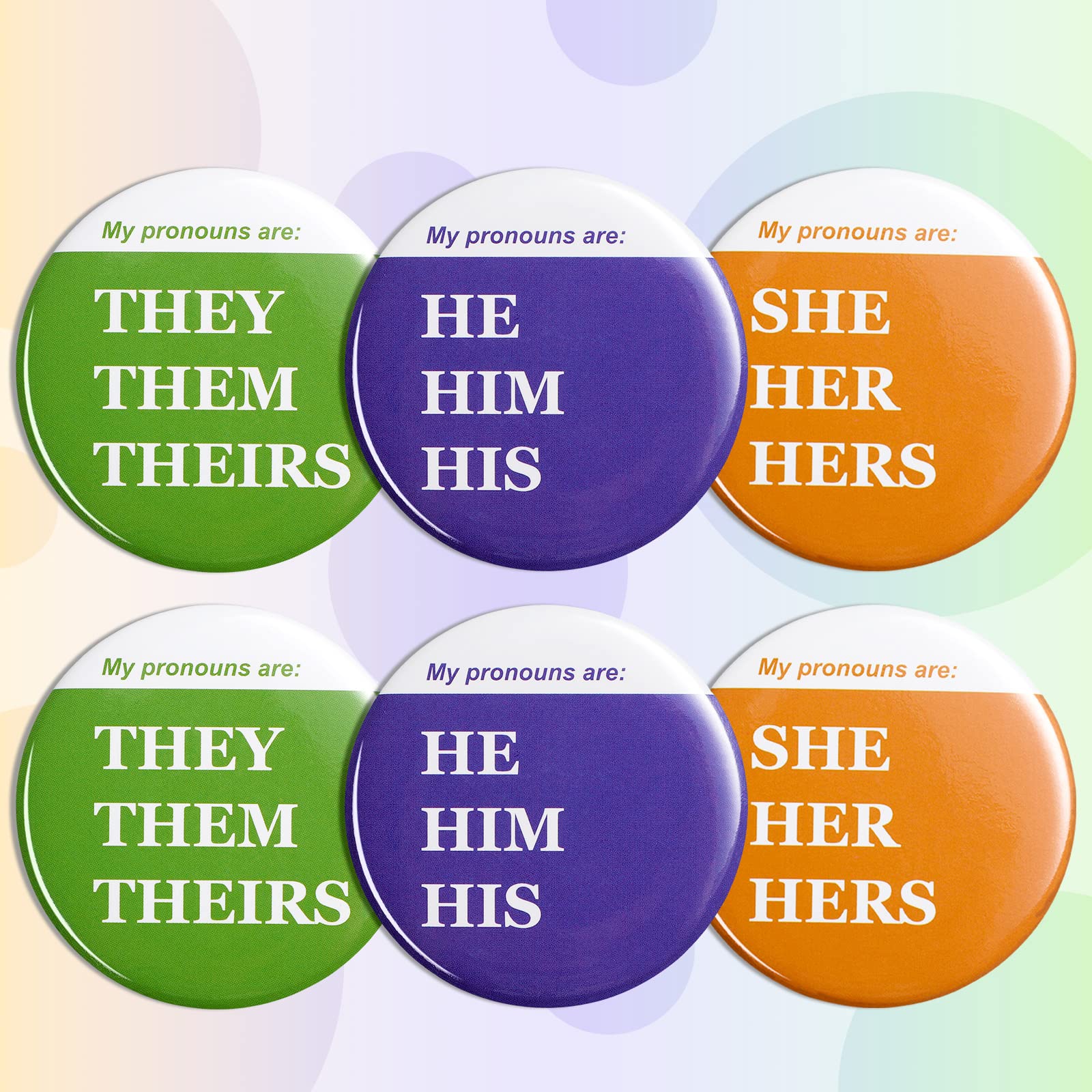 Snapklik.com : 30 Pcs Pronoun Pinback Button Pronoun Badges Pins Gender ...