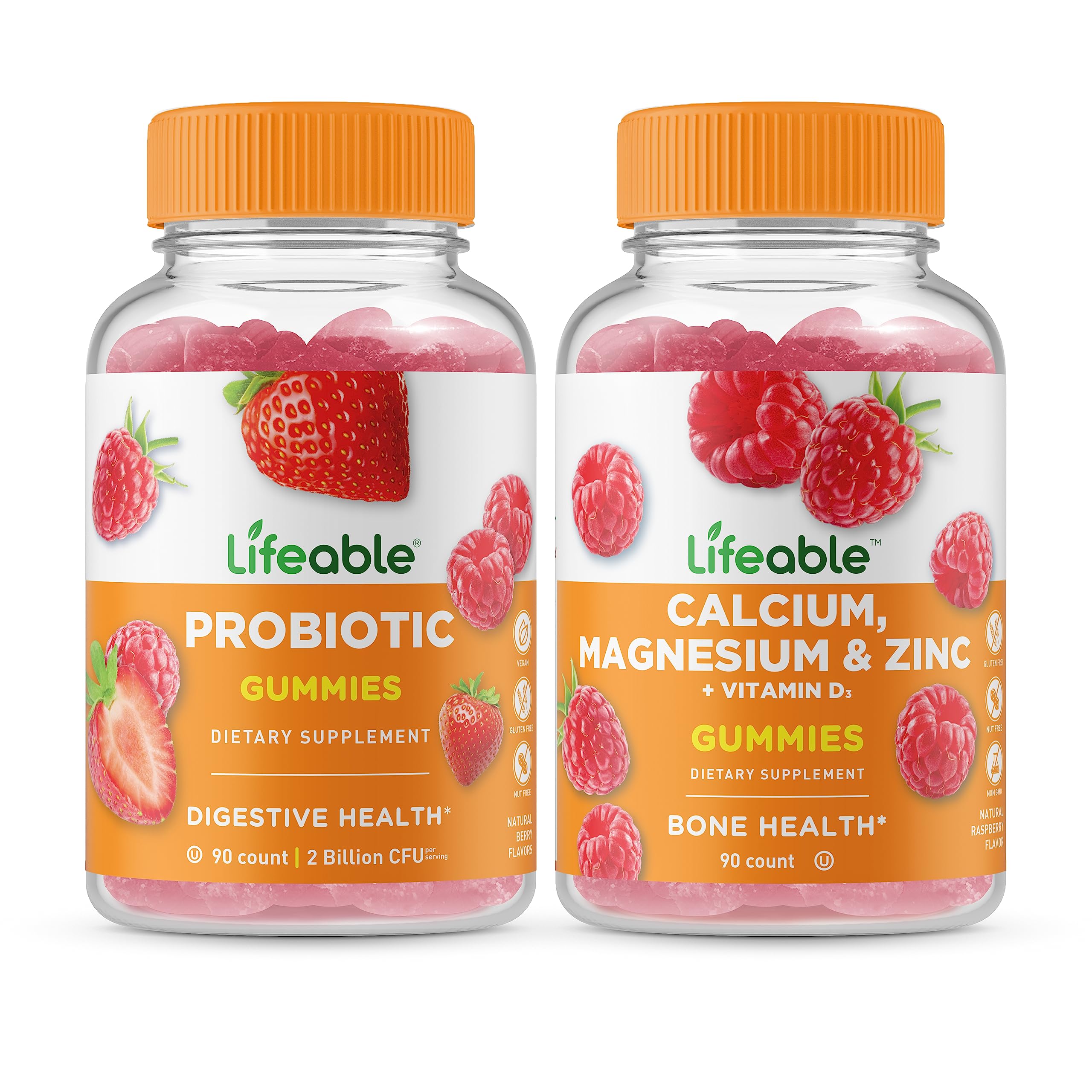 Amazon.com: Lifeable Probiotic 2 Billion CFU + Calcium, Magnesium, Zinc ...