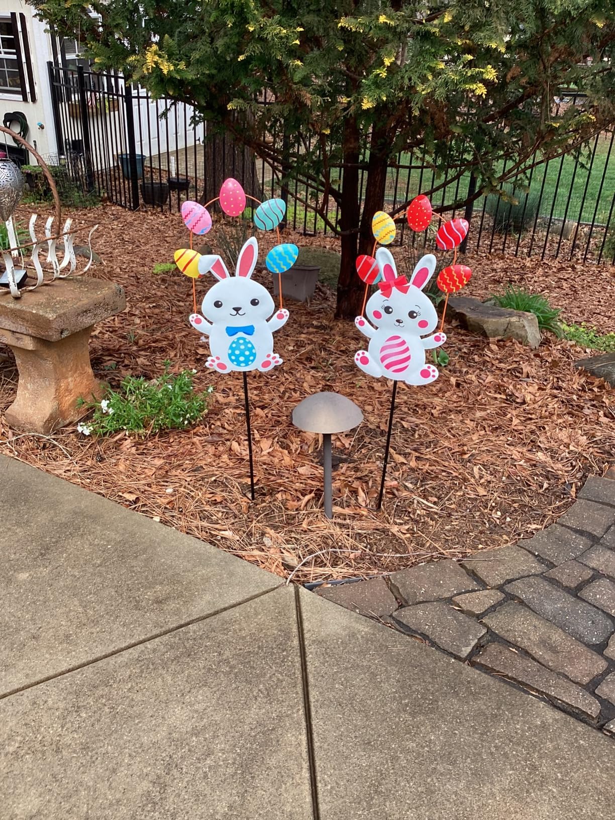 Amazon.com: Yaocom 2 Pcs Easter Yard Signs Decorations Outdoor Metal ...