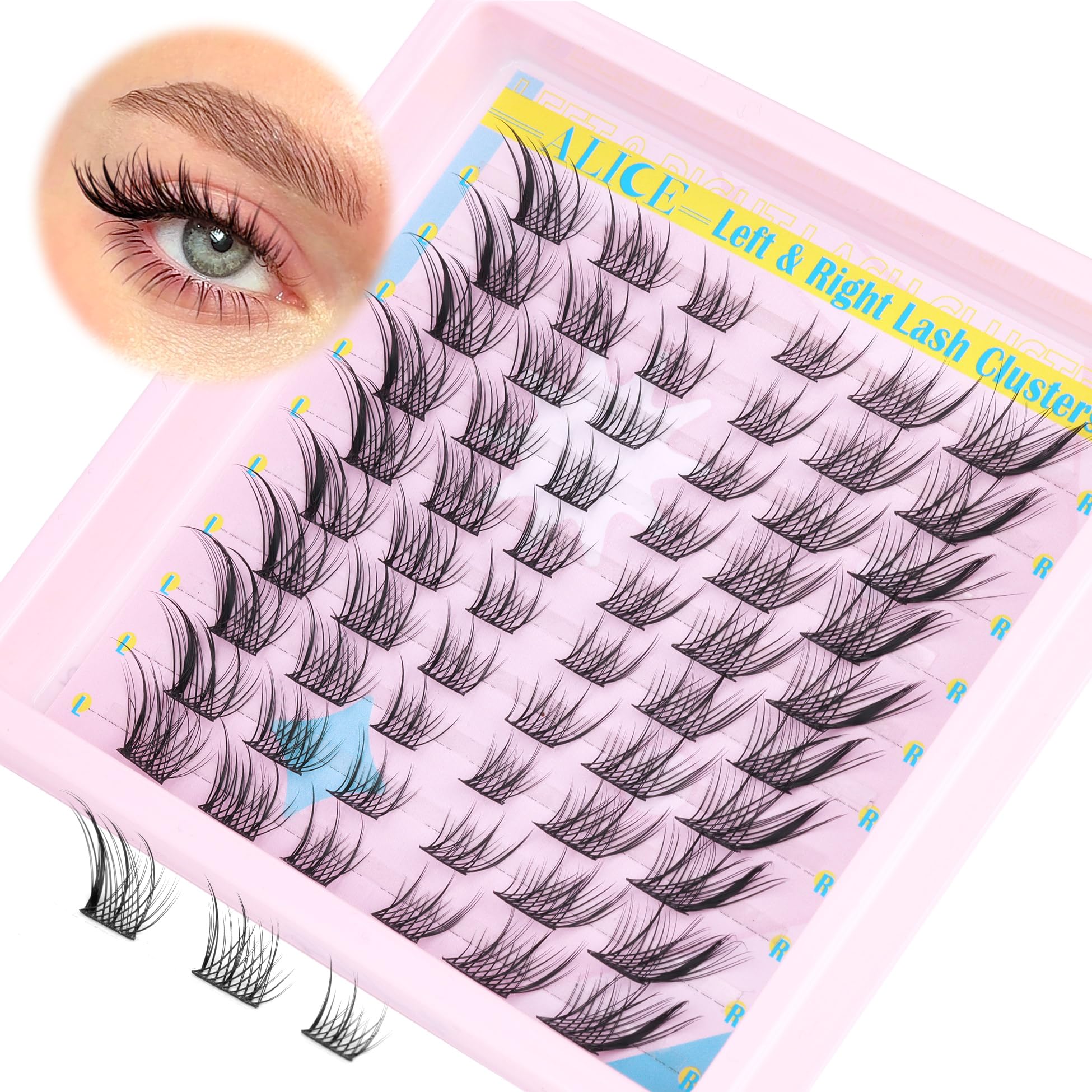 Amazon.com: ALICE Natural Lash Clusters DIY Lash Extensions Eyelash ...