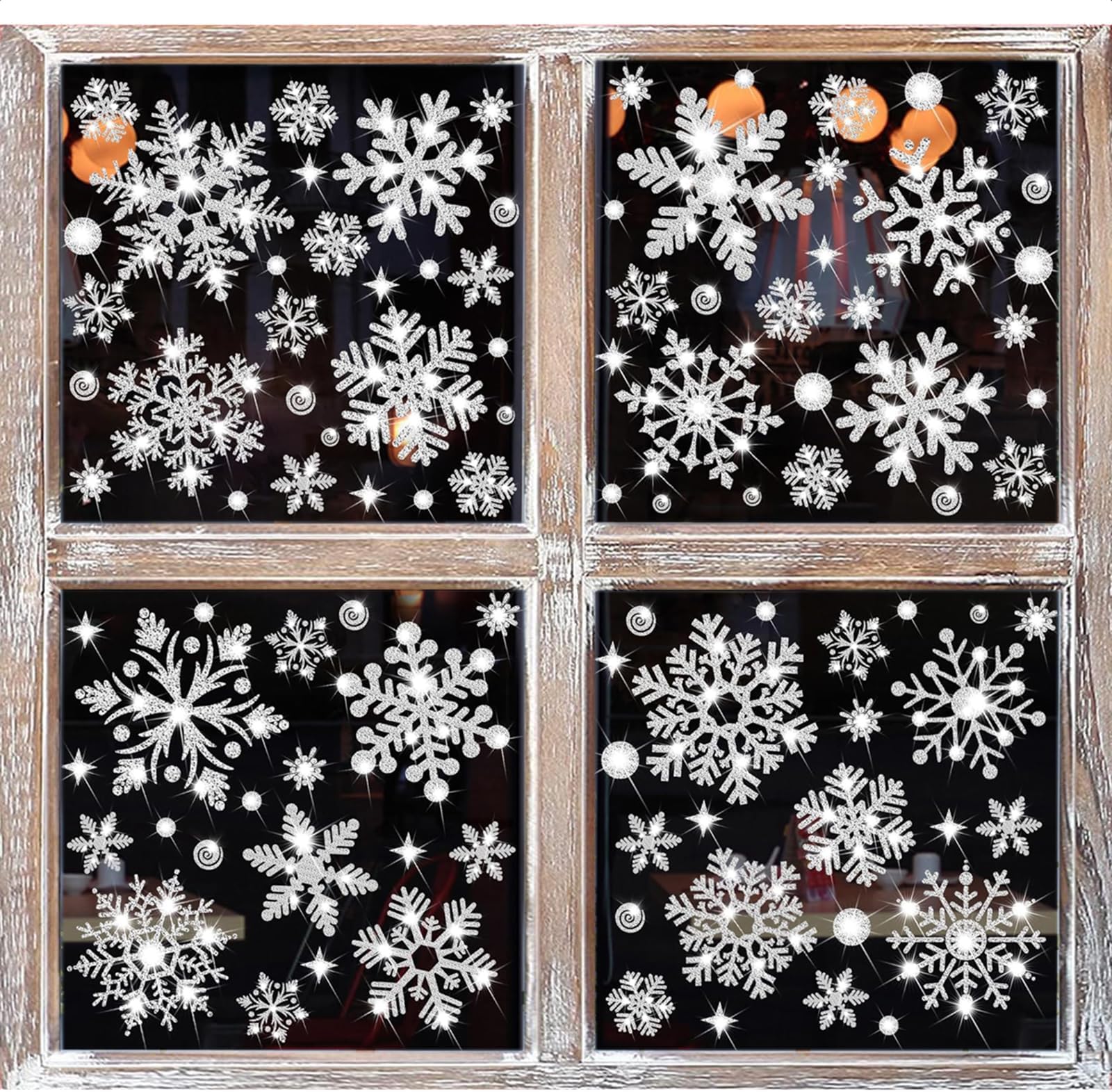 Amazon.com: Christmas Window Clings Stickers, White Snowflake Stickers ...