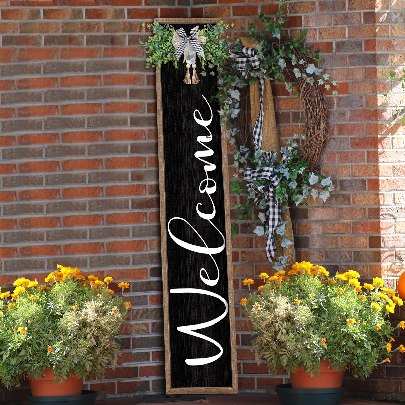 Amazon.com : Outdoor Welcome Sign for Front Porch Standing 45"X9 ...