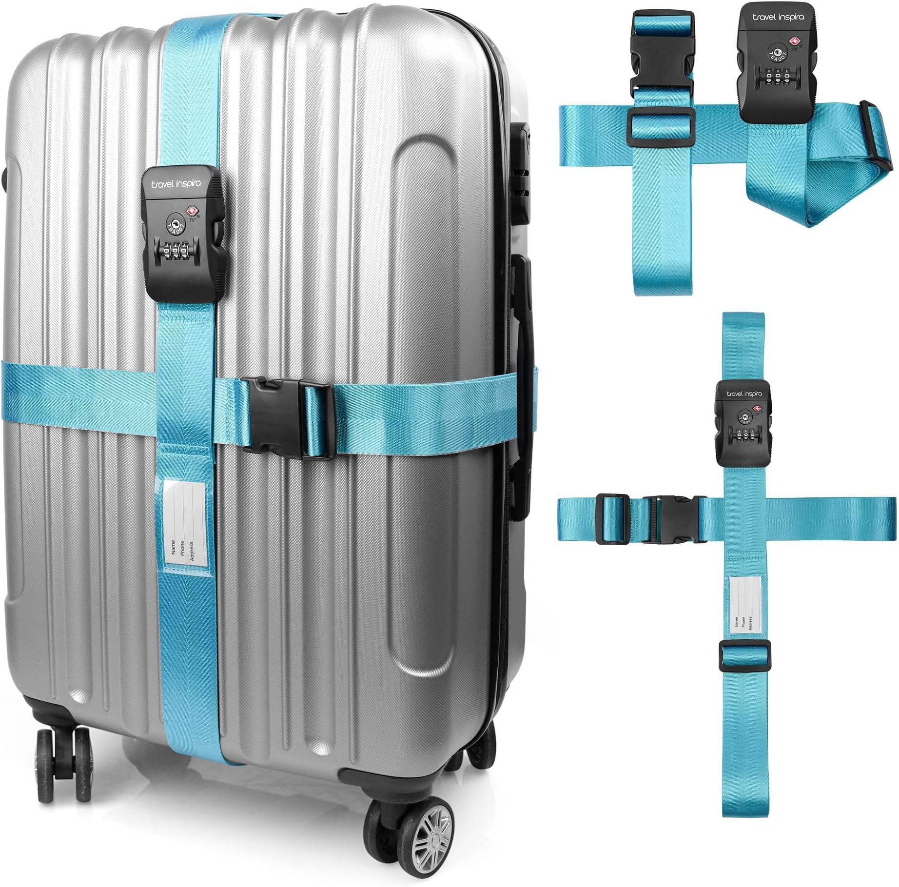 Amazon.com: Slohif Luggage Straps TSA Lock for Suitcases - Travel Belt ...