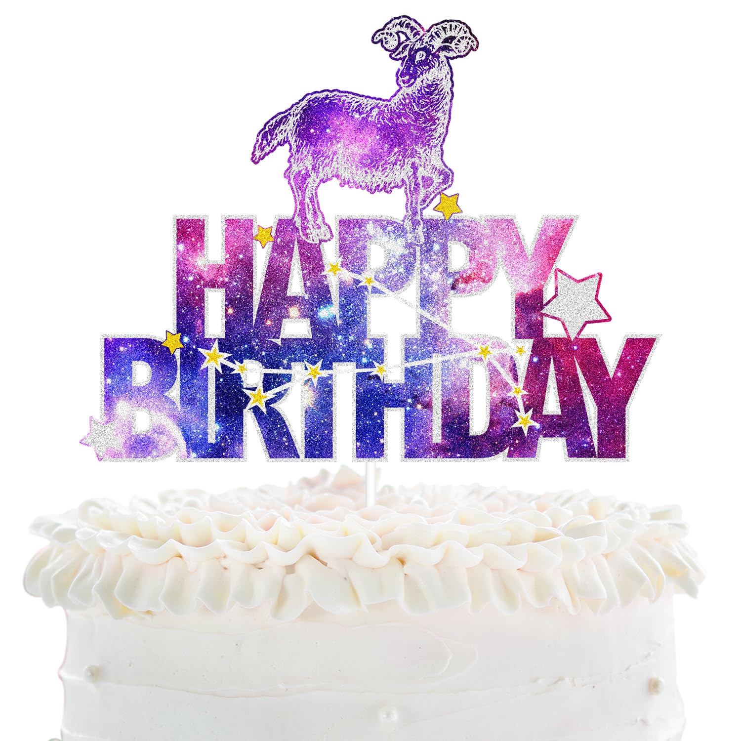Snapklik.com : Constellation Aries Happy Birthday Cake Topper - Galaxy ...