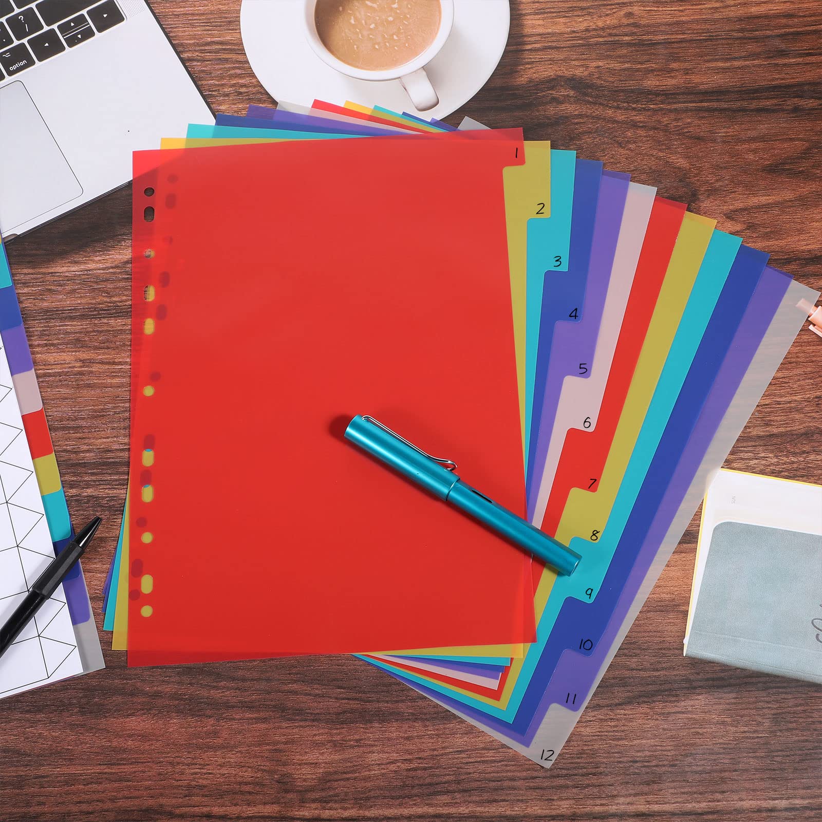 Snapklik.com : 48 Tab Binder Dividers 3 Ring Plastic Binder Dividers