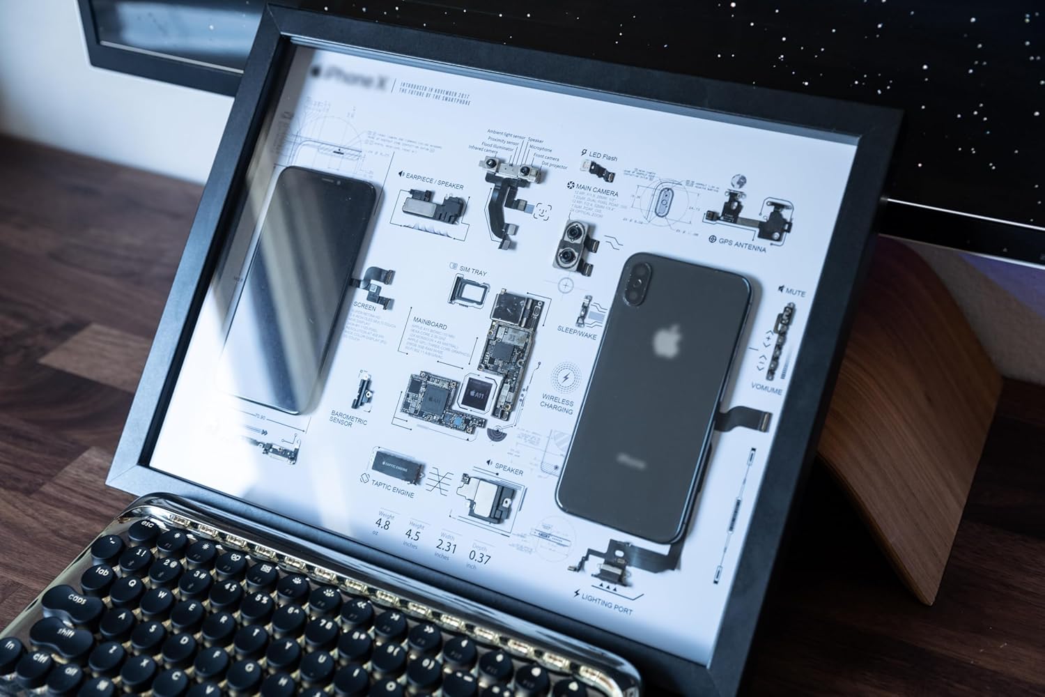 Amazon.com: Disassembled iPhone Art With Frame, Disassemble Art, Framed ...