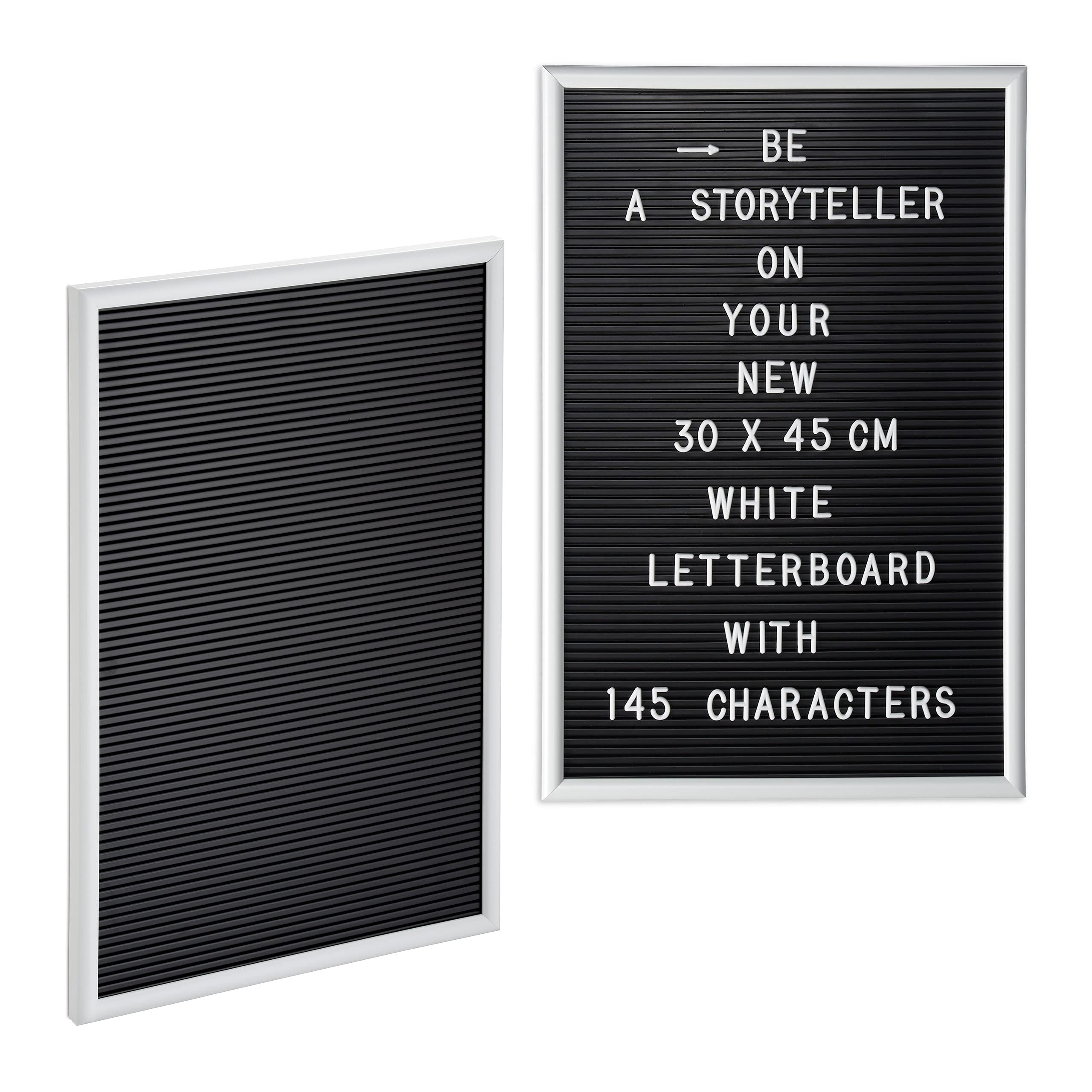 Relaxdays Set of 2 Framed Letter Boards, Includes Letters, Numbers ...