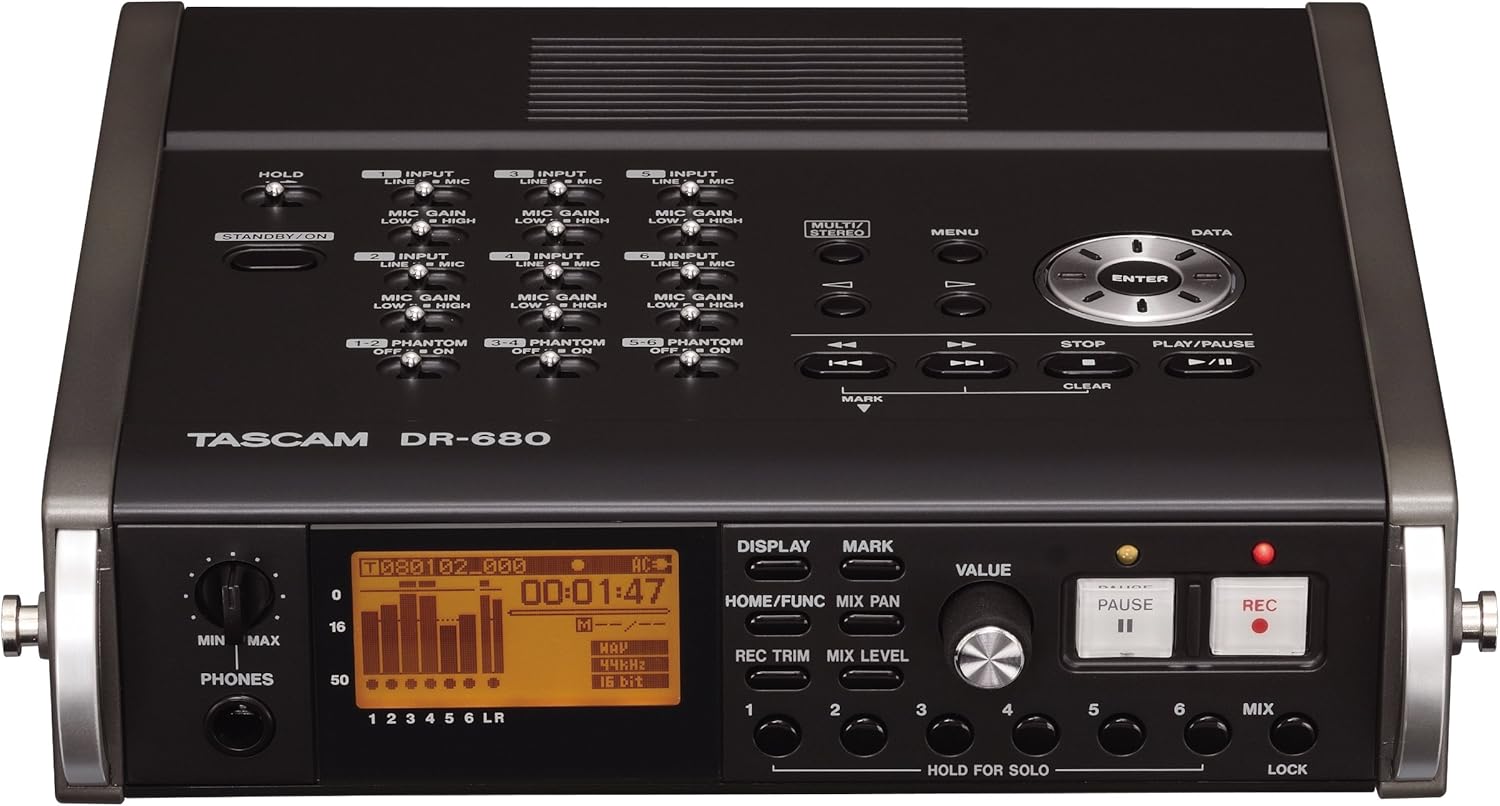 Amazon.com: Tascam DR680 8-track Portable Digital Field Audio Recorder ...