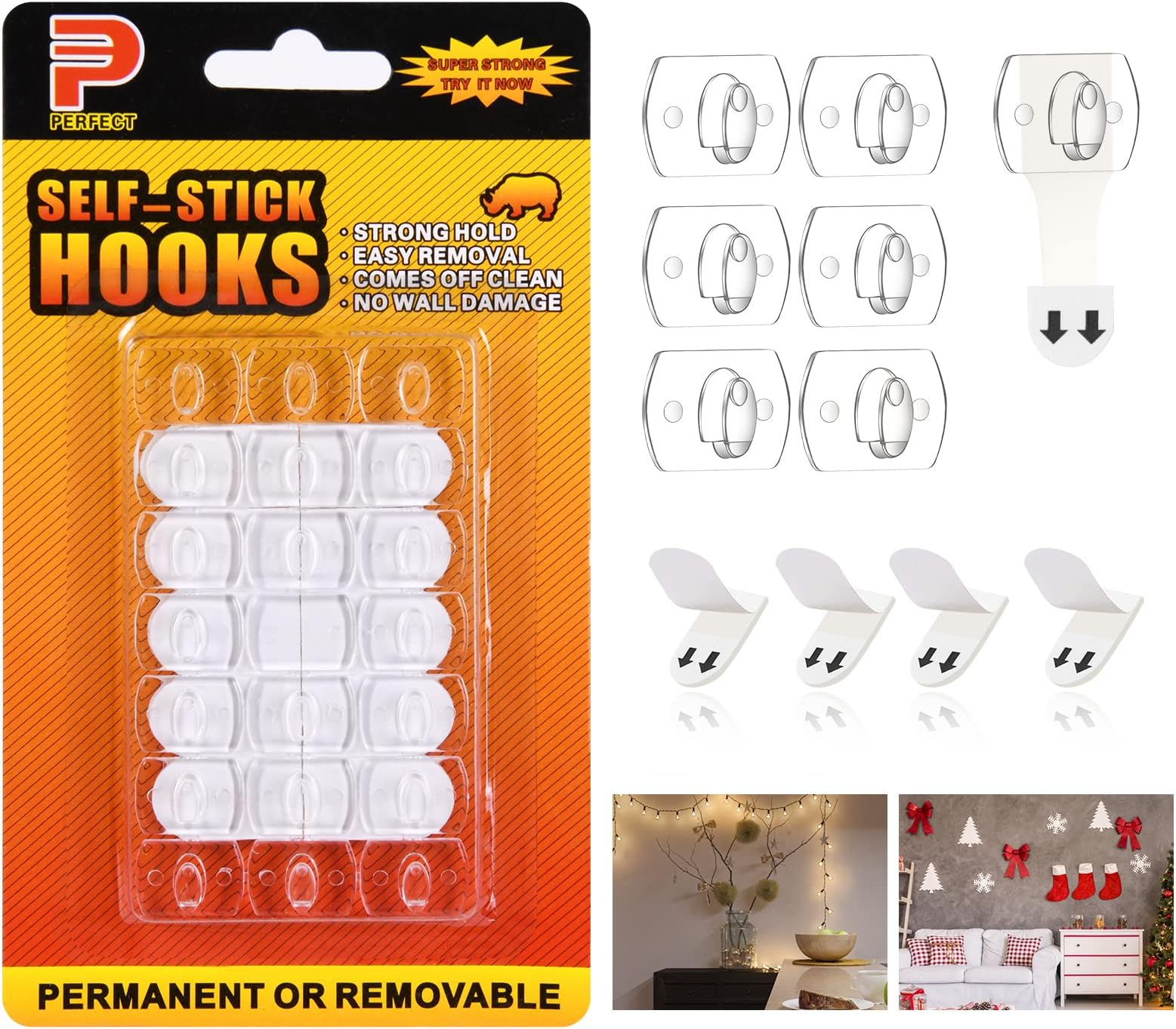 Amazon.com: Command Clear Mini Hooks 6 Hooks, 1 Pack : Home & Kitchen