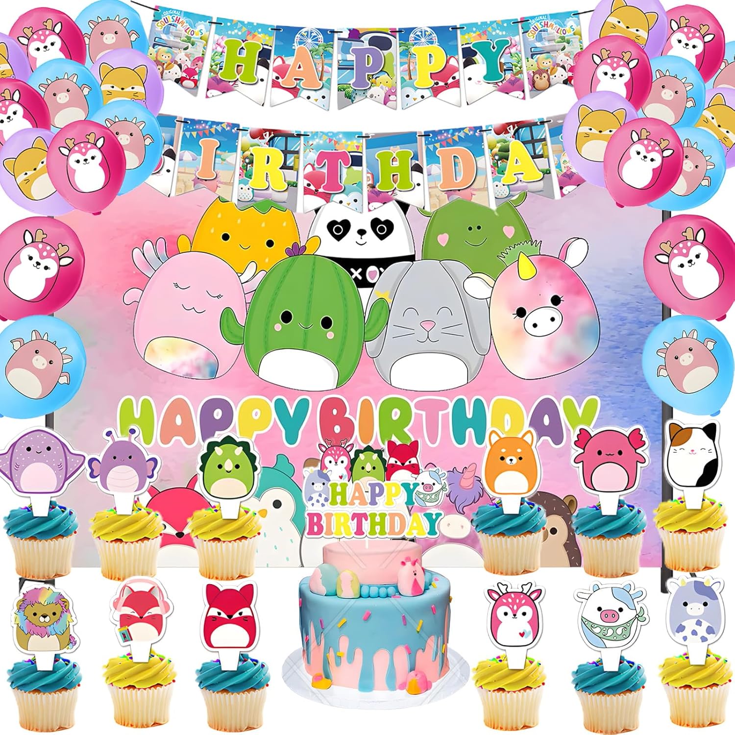 Birthday party supplies, party decorations including banners, backdrops ...