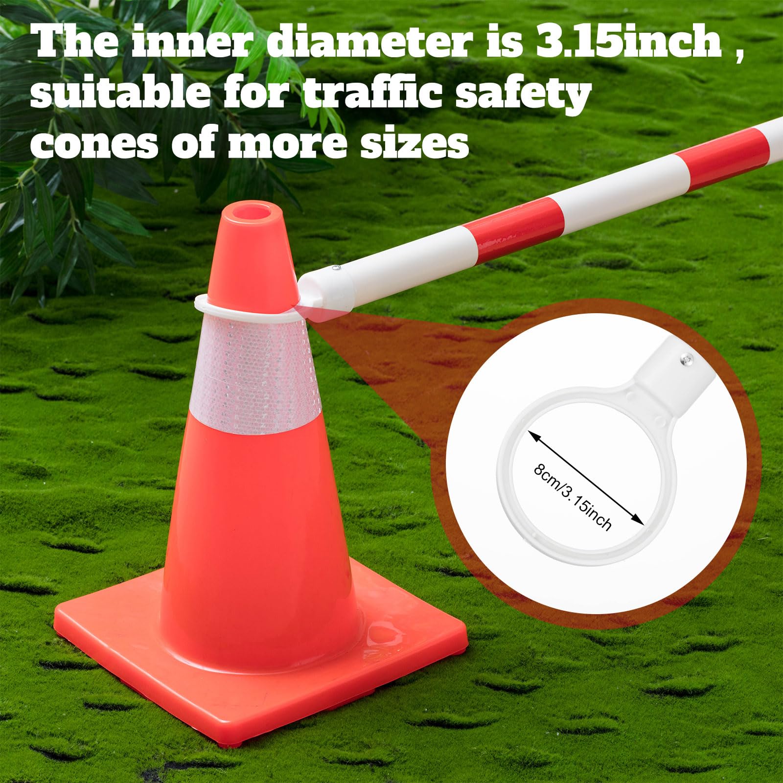Snapklik.com : Kanayu 8 Pcs Retractable Traffic Safety Cone Bar