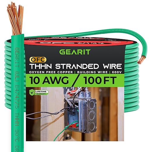 Amazon.com: GEARit Stranded THHN Wire (10 Gauge, 100 Feet) 100% OFC ...