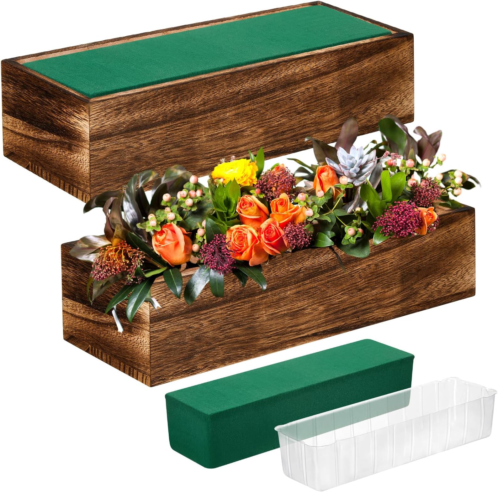 Amazon.com : Wooden Planter Box, Wooden Planter Boxes Rectangular ...