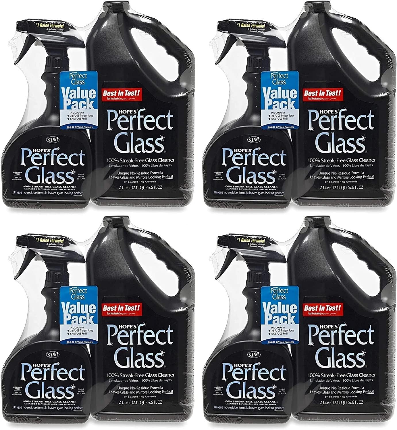 Amazon.com: HOPE'S Perfect Glass Cleaner, Streak-Free, Ammonia-Free ...