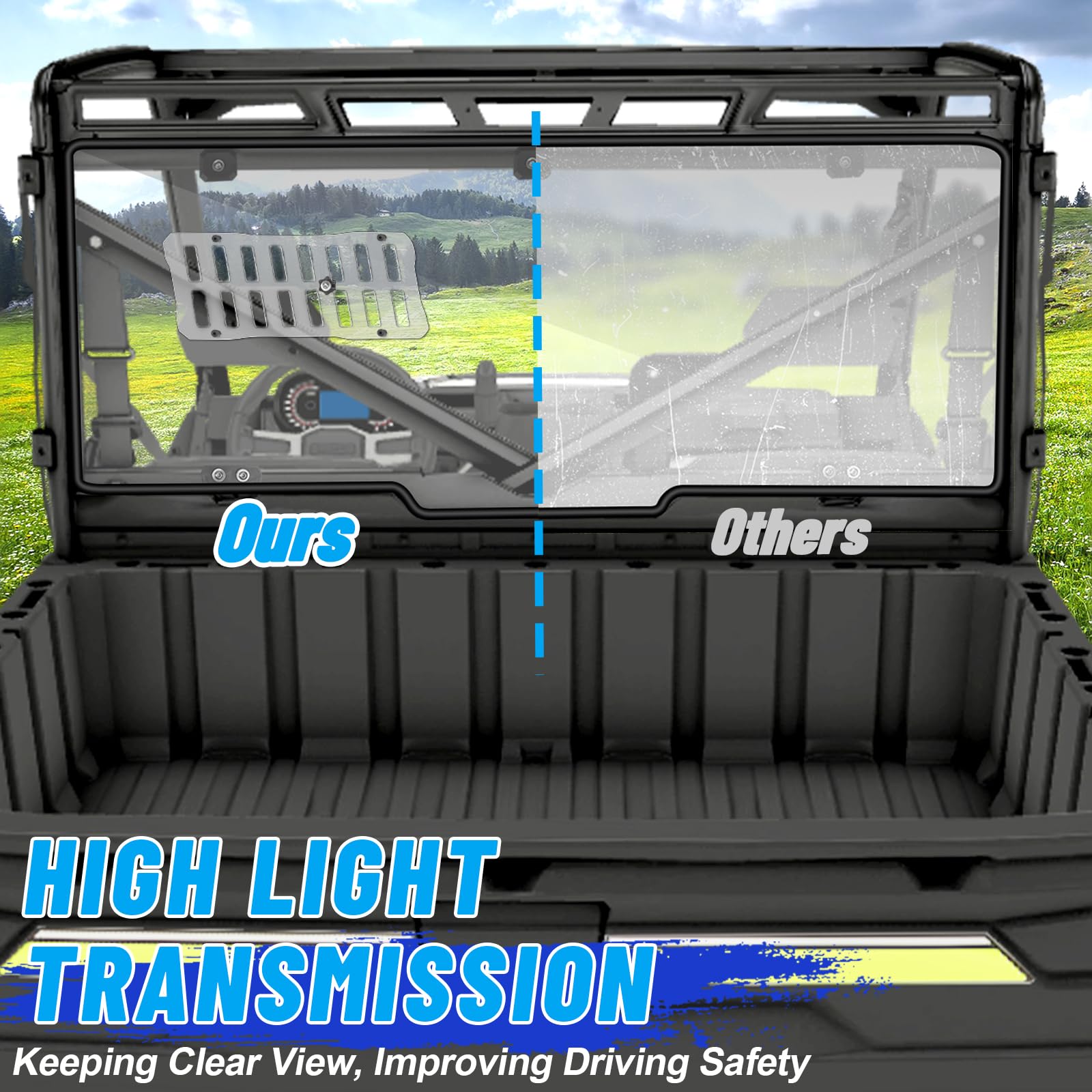 StarknightMT Vented Ranger Rear Windshield, Ranger 1000 Sliding Rear ...