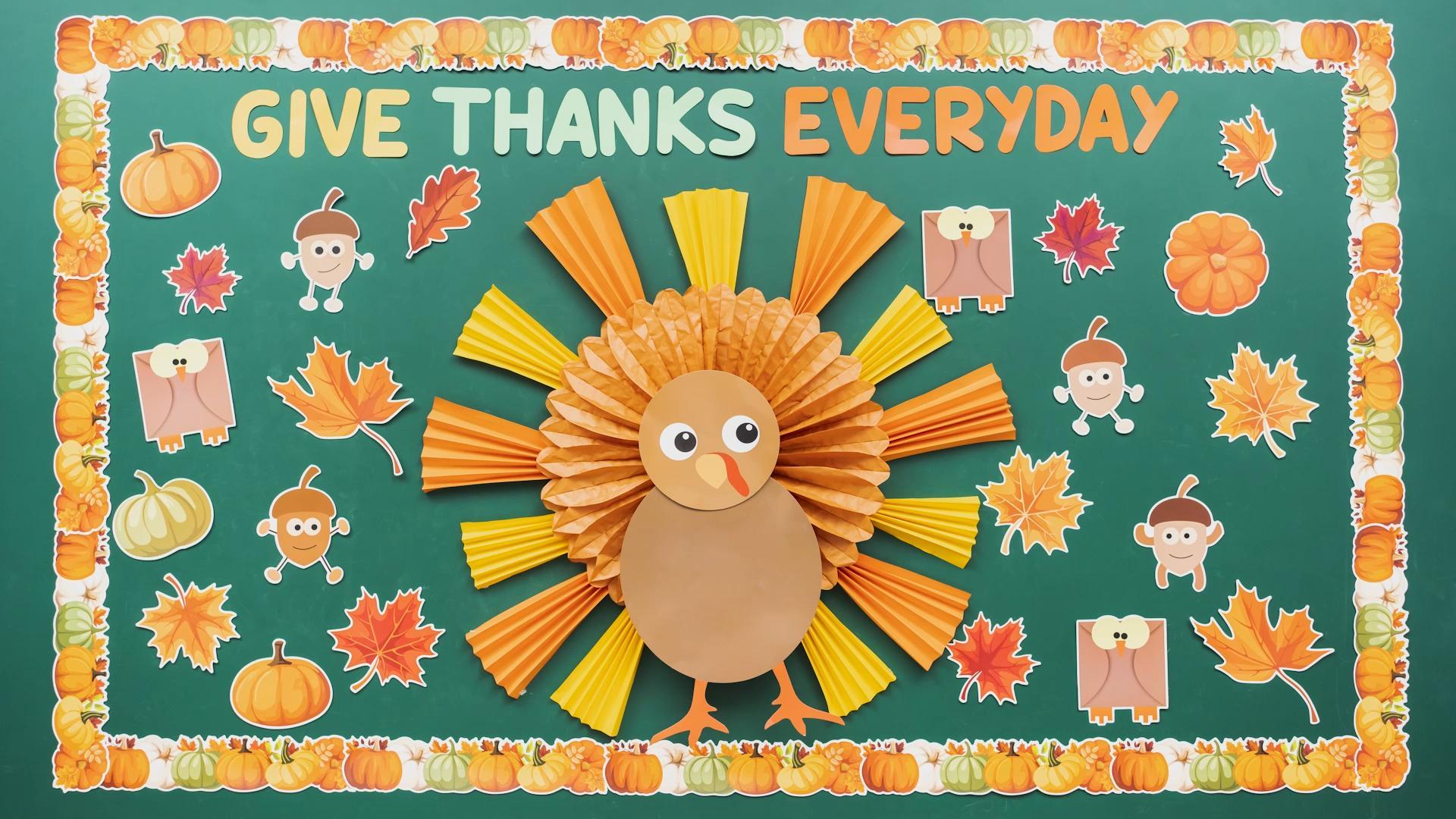 Give Thanks Bulletin Board Ideas Pilgrims & Indians Thanksgiving