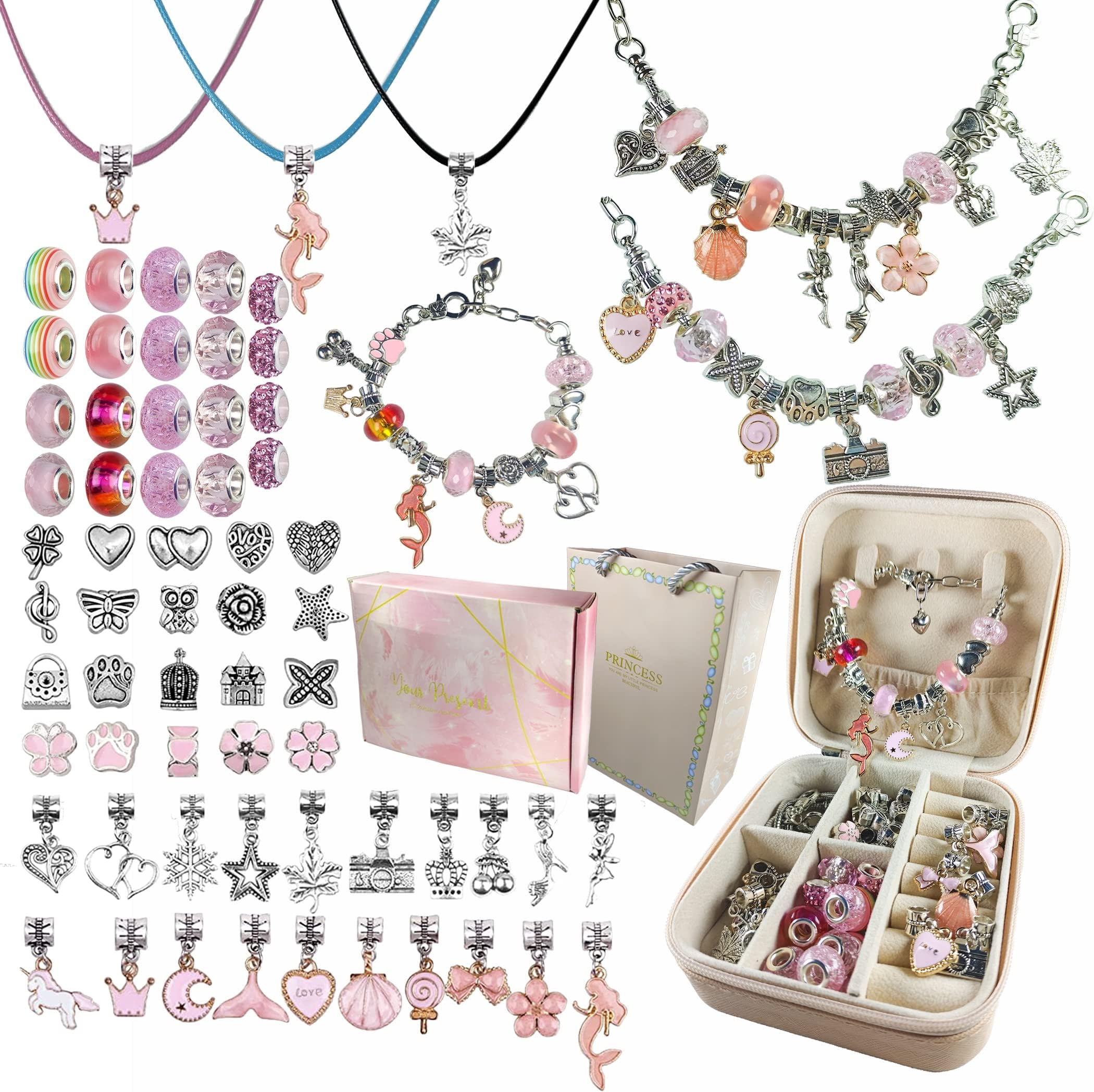 Yowamho Charm Bracelet Making Kit for Girls, 69PCS DIY Jewelry Making ...