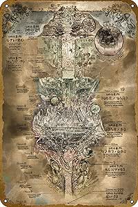 Amazon.com : Made in Abyss Map Poster Retro Metal Tin Sign Wall Home ...
