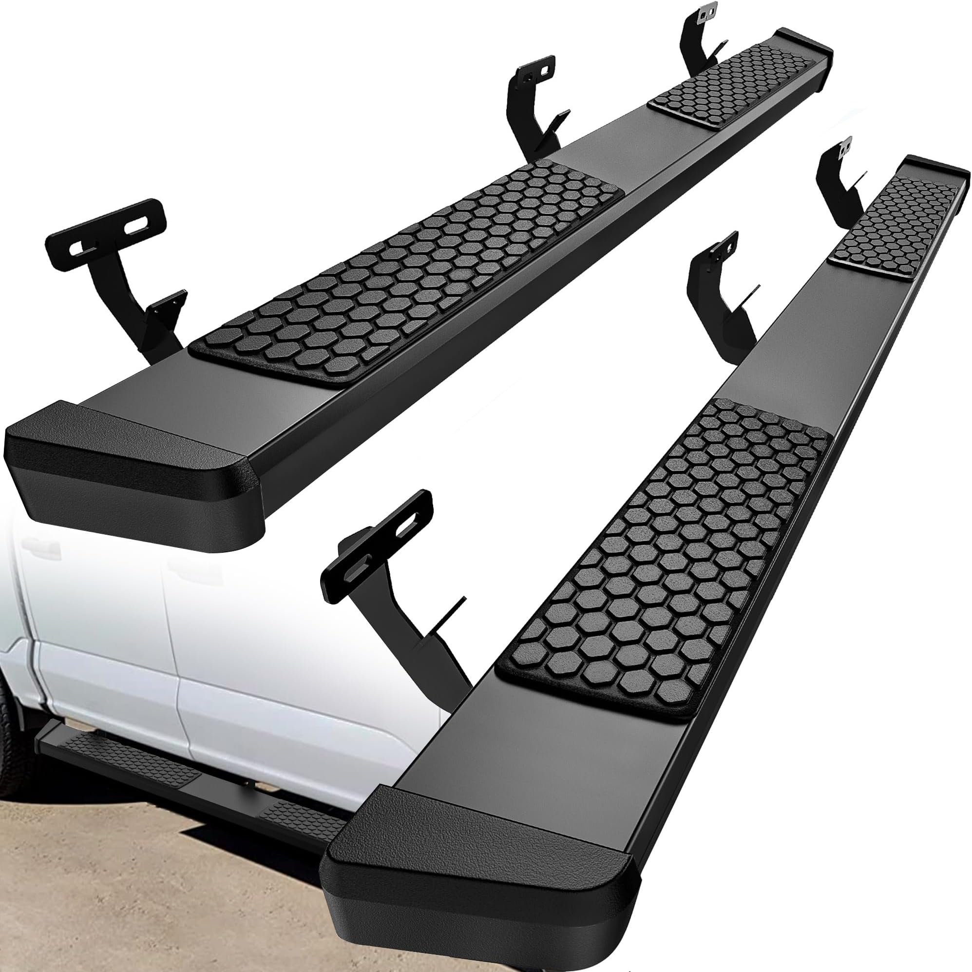 Amazon.com: APS Running Boards 6in Black Compatible with Ram 1500 2009 ...