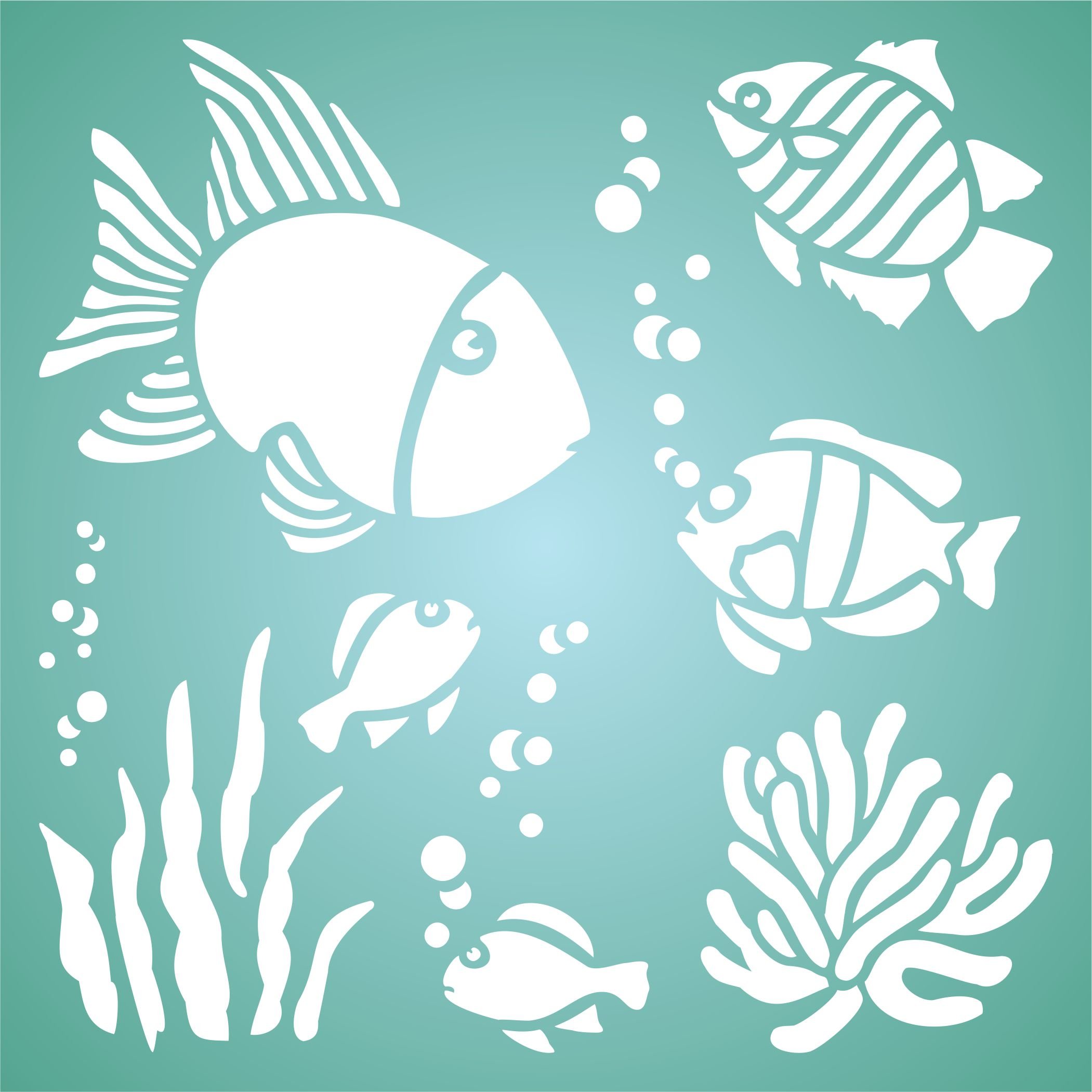 Tropical Fish Stencil Beach Fish Bone # 2358 Art Stencil / Template