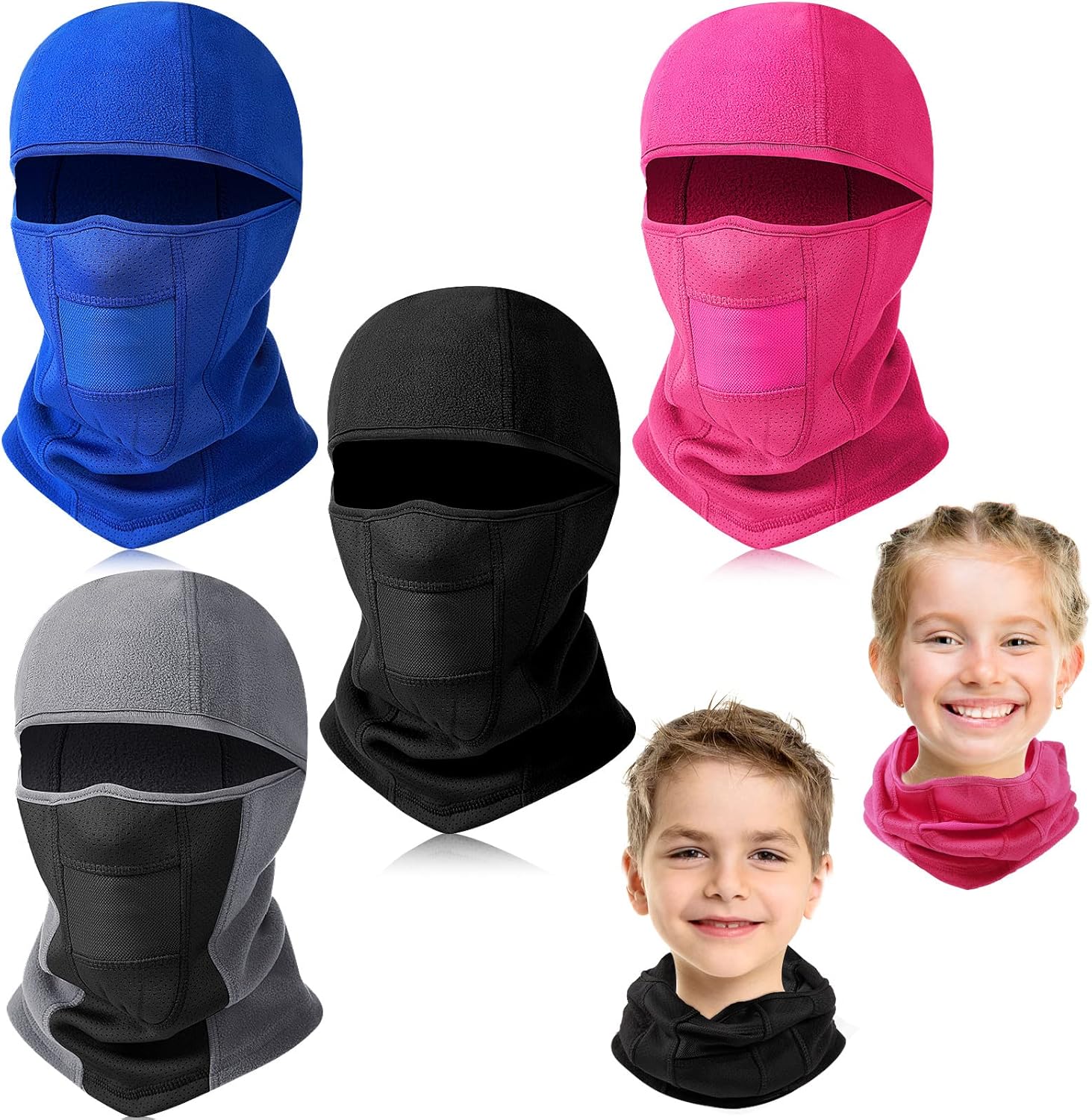 Amazon.com: JaGely 4 Pcs Kids Balaclava Ski Mask Face Mask for Girls ...