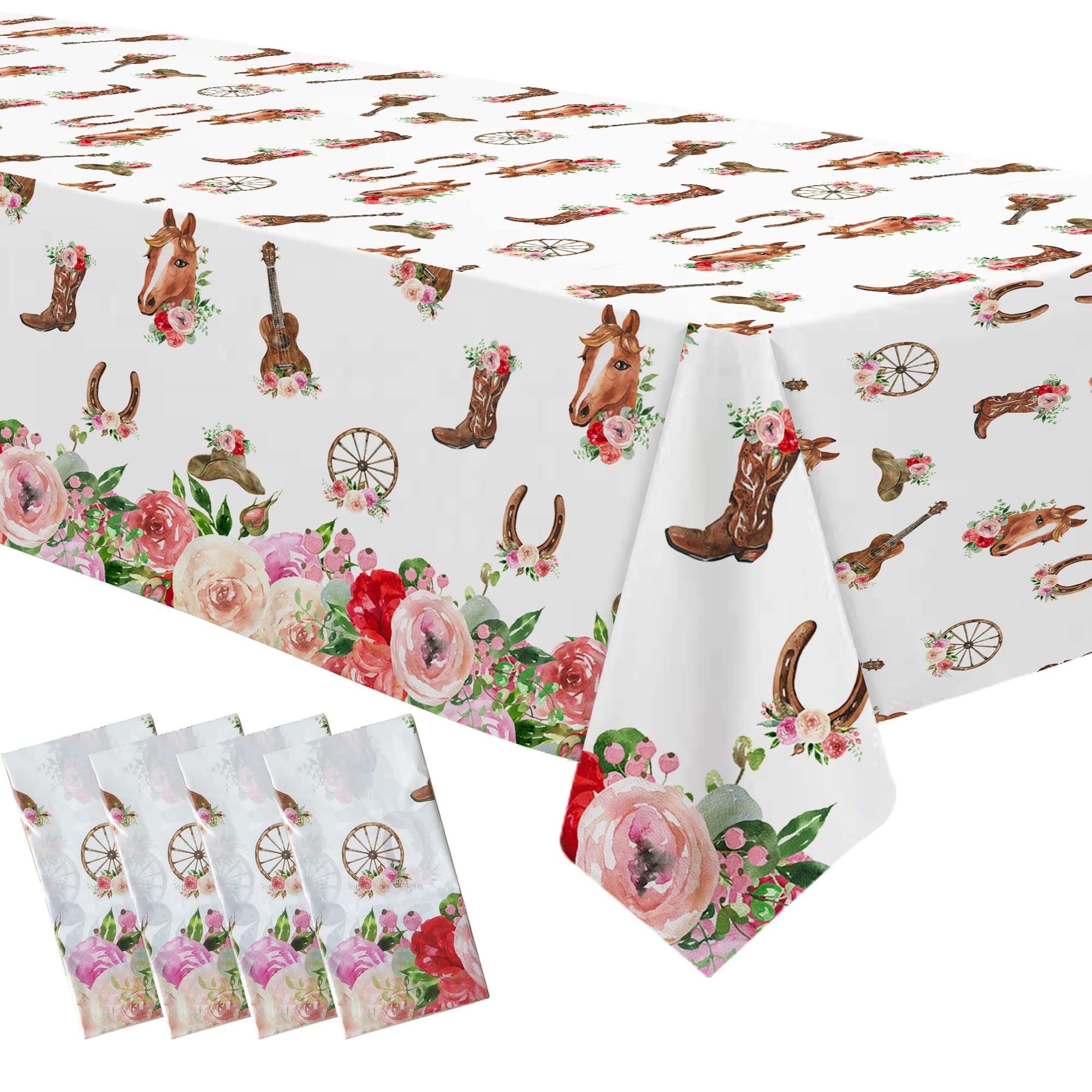 Amazon.com: Xigejob Western Cowgirl Party Tablecloth Decorations ...