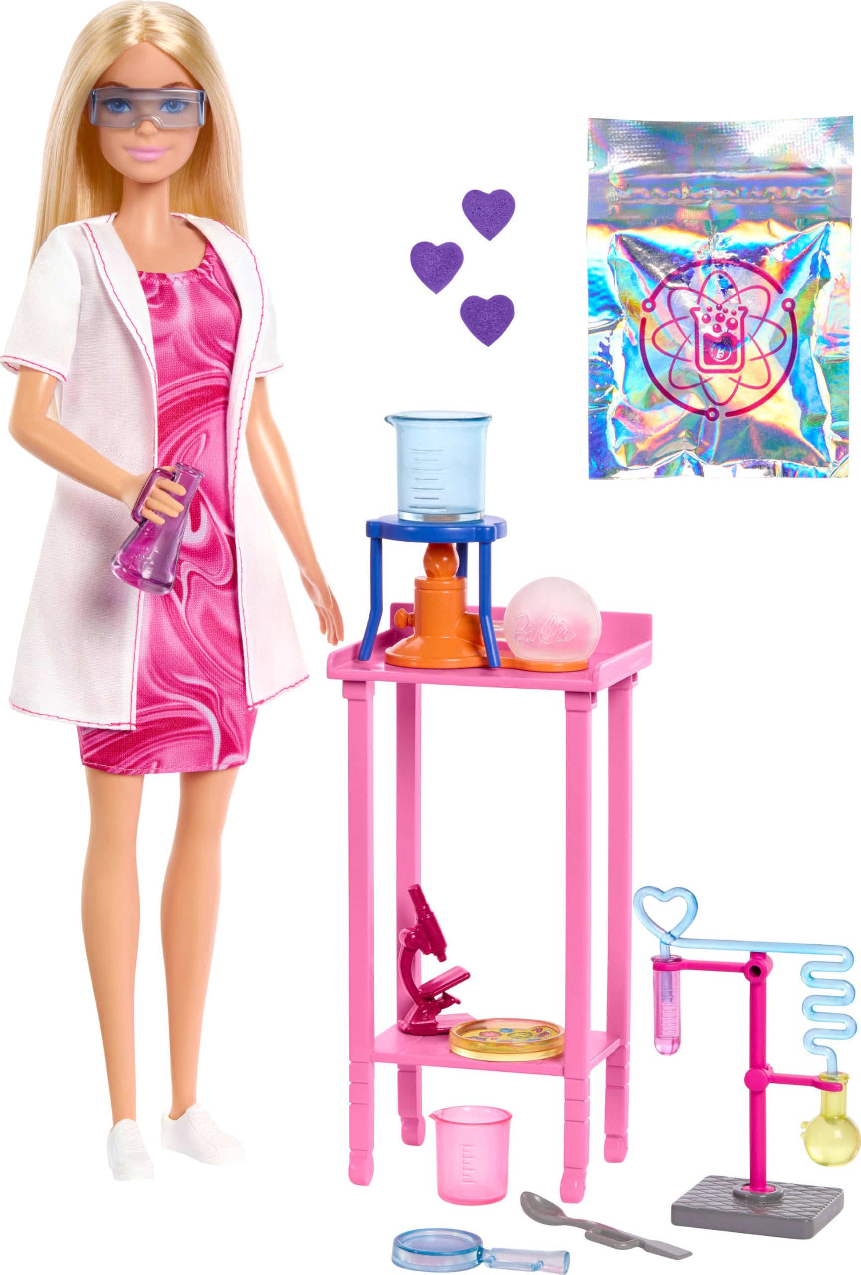 Amazon.com: Barbie Scientist Doll and Accessories with Blonde Fashion ...