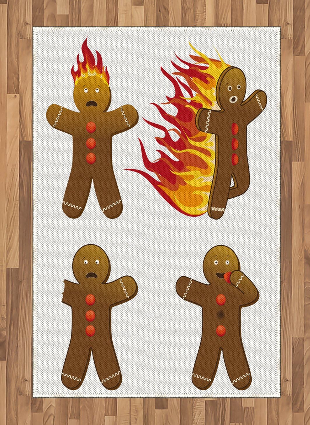 Amazon.com: Ambesonne Gingerbread Man Area Rug, Gingerbread Man in ...