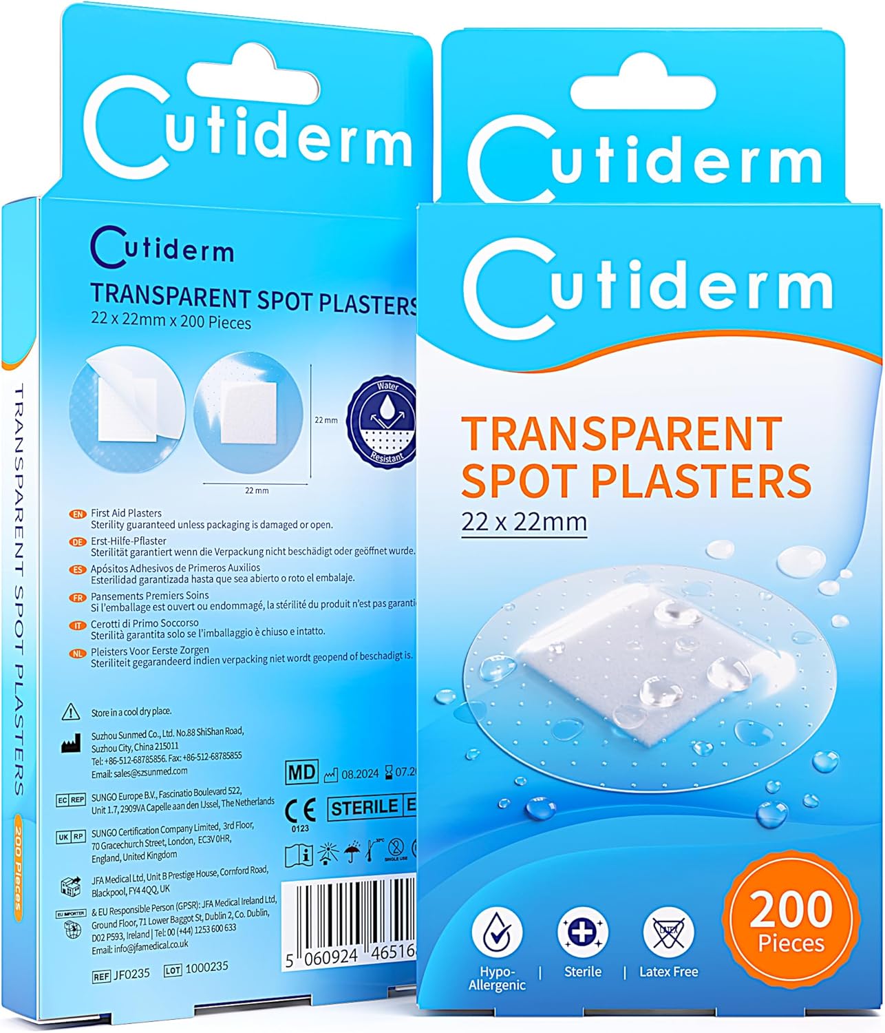 Cutiderm Transparent Small Round Spot Plasters 22 x 22mm 200 Plasters ...