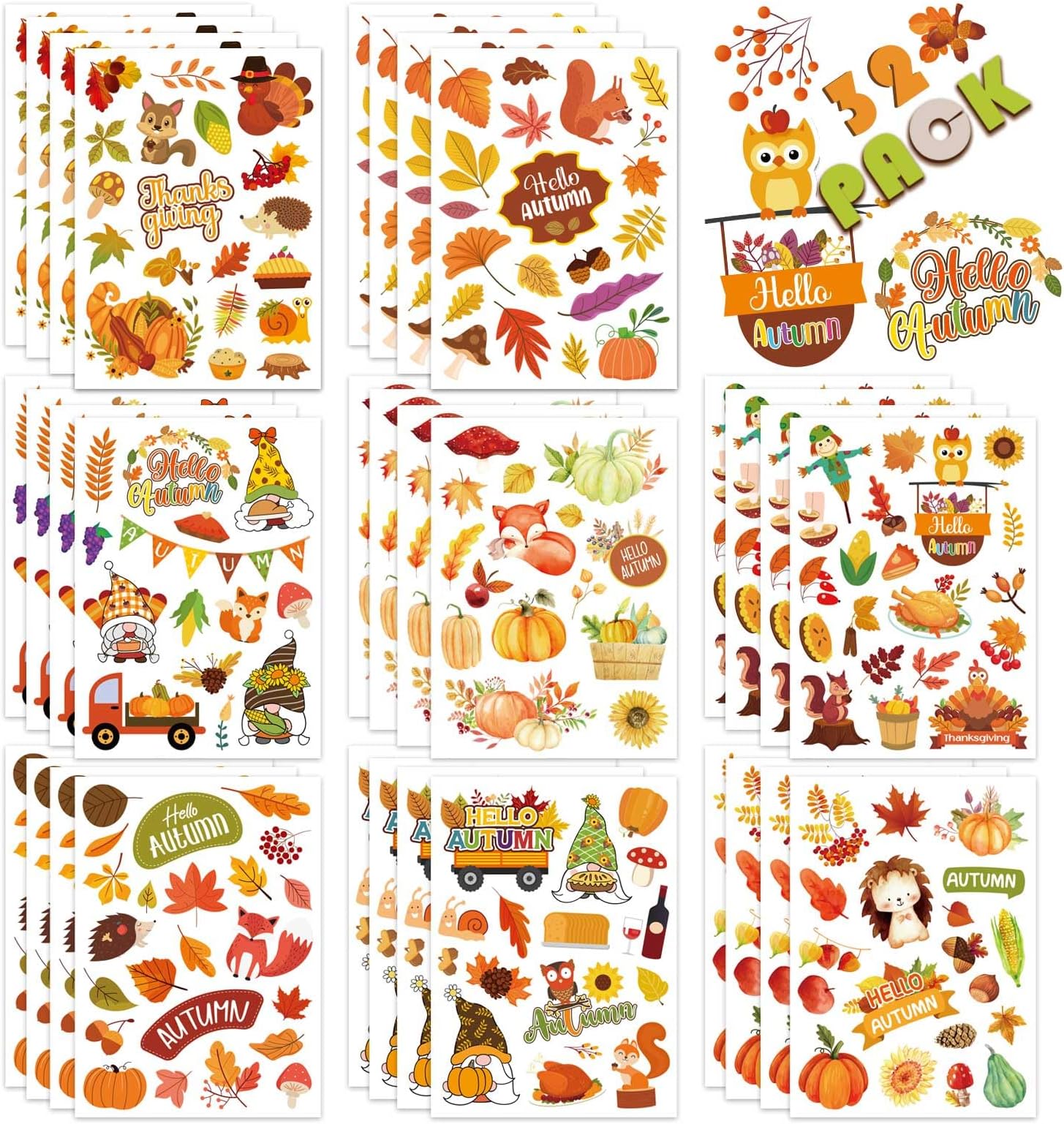 Amazon.com: Thanksgiving Stickers 4 Sheets Per Pkg : Toys & Games