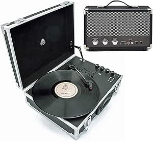 GPO Flight Case 3-Speed Vinyl Turntable, Built-In Speakers + GPO ...