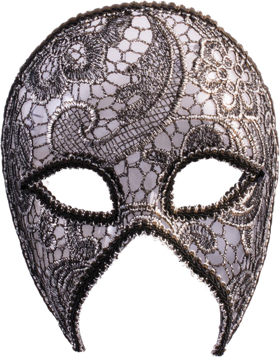 Amazon.com: Forum Novelties 74370 Unisex-Adults Mask-Lacey Silver-Half ...