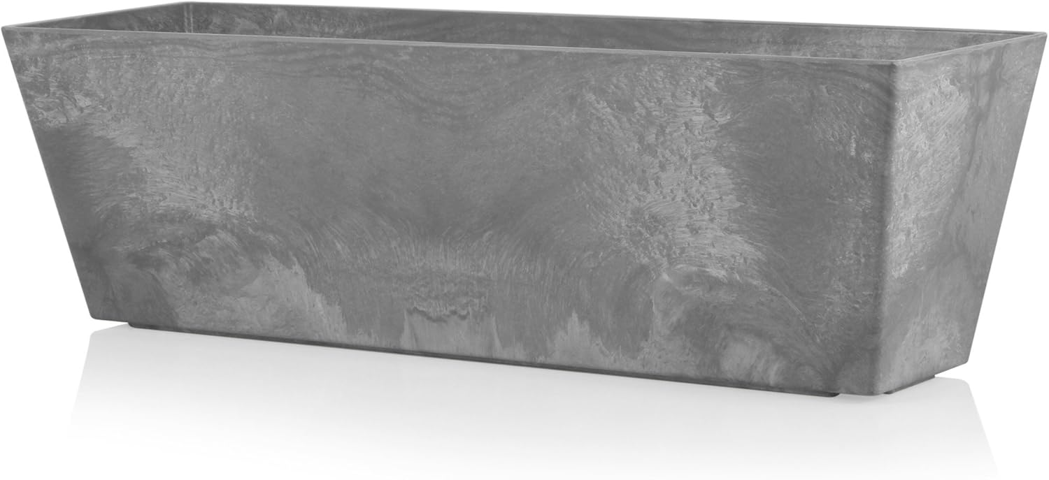 Amazon.com: Ivyline Ella Balcony Trough with Built in Drainage in Grey ...