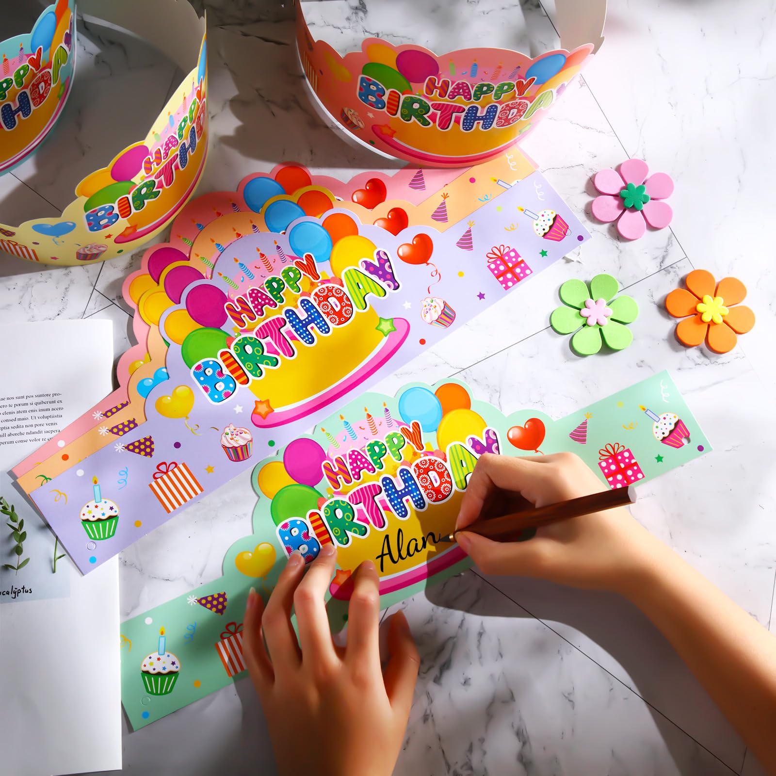 Snapklik.com : Yunsailing 36 Pcs Happy Birthday Crowns For Kids Paper ...