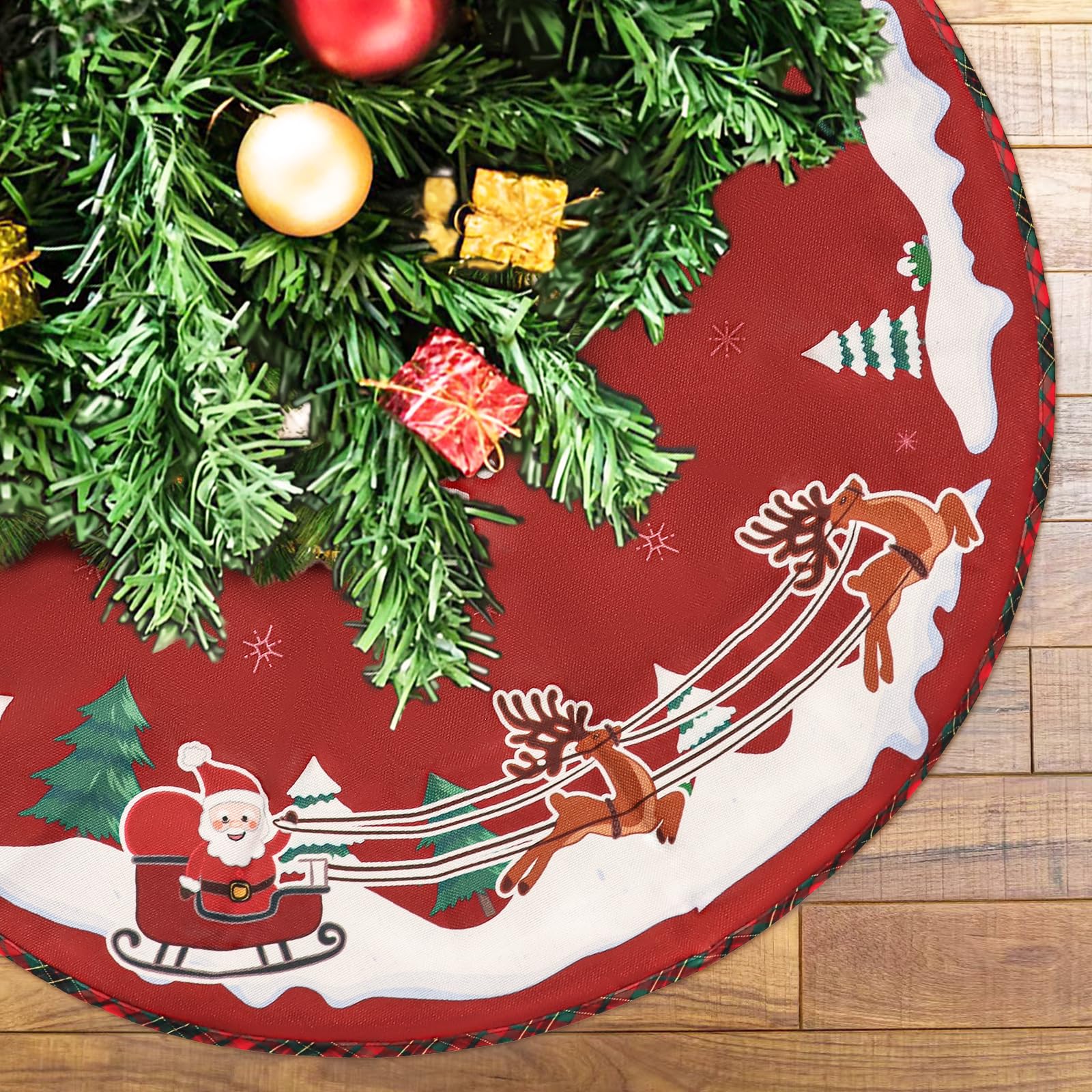 Amazon.com: 36 Inch Christmas Tree Skirt, Burlap Xmas Tree Mat with ...