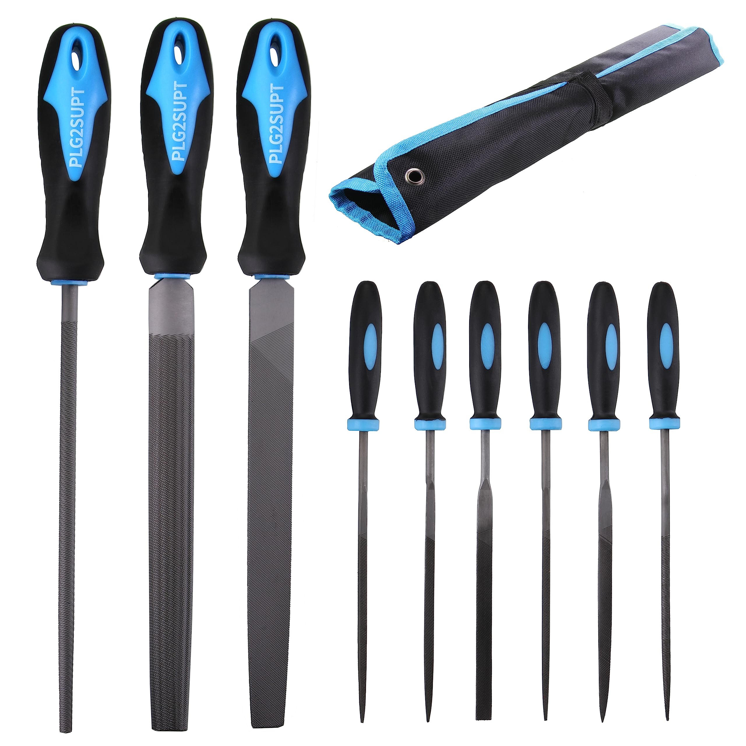 Plg2Sup 9PCs Metal File Set, Metal Files for Steel, 6 Needle Files and ...