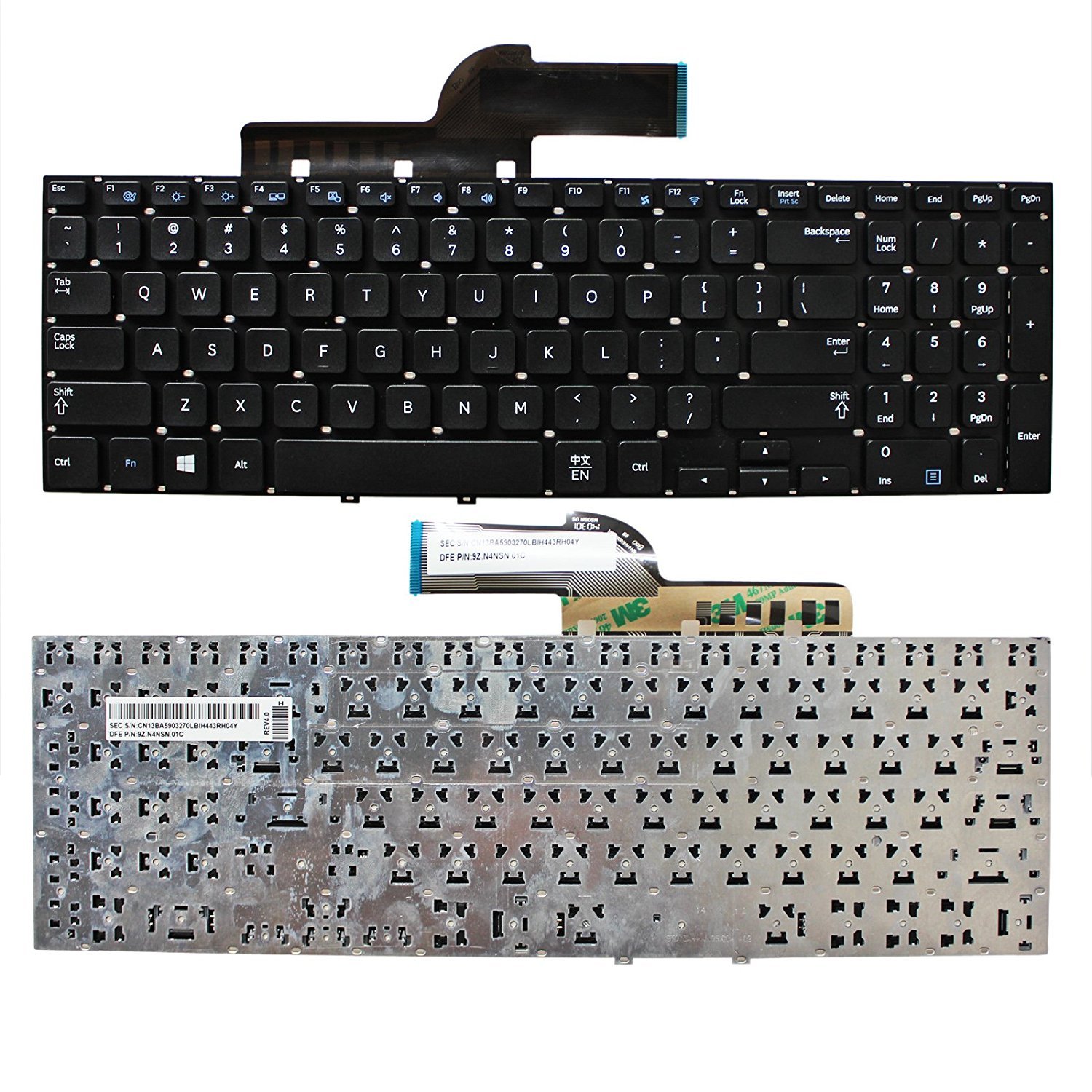 Amazon.com: New Laptop Keyboard (Without Frame) Replacement for Samsung ...