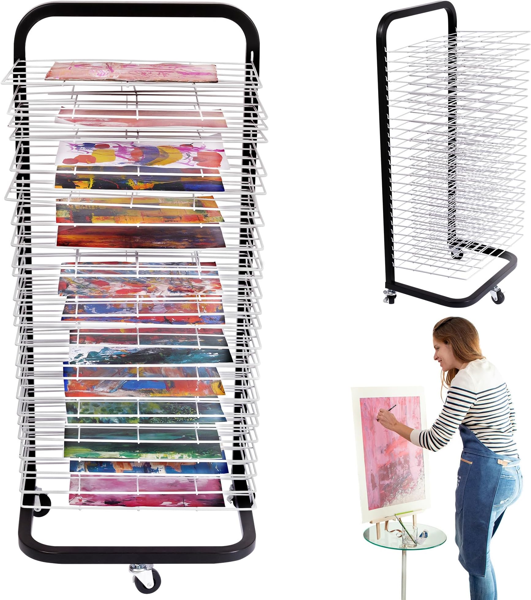 Amazon.com: LIAQICHA 25 Removable Shelves, Art Drying Rack for ...