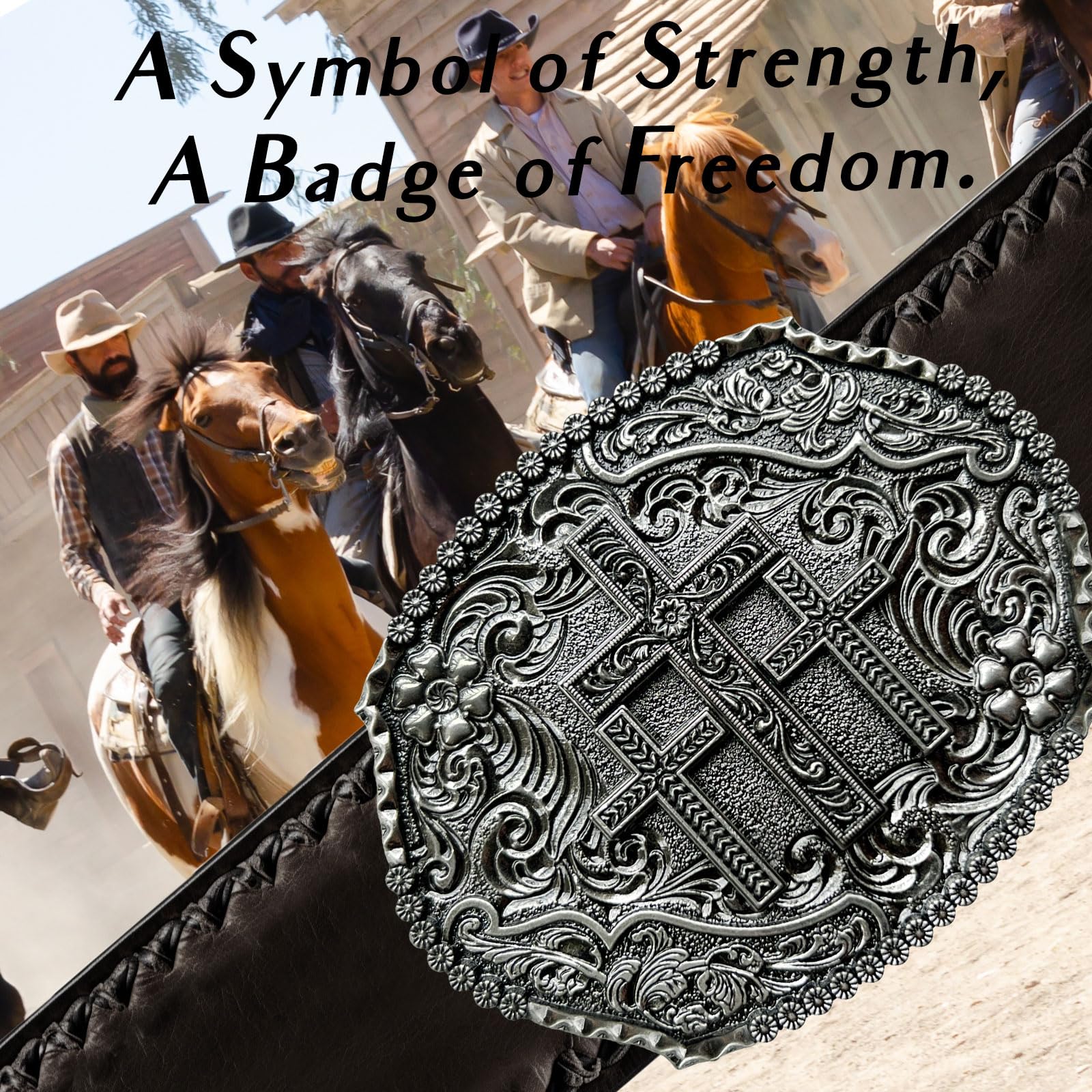 Snapklik.com : Religious Cross Western Belt Buckles For Men Cowboy Belt ...