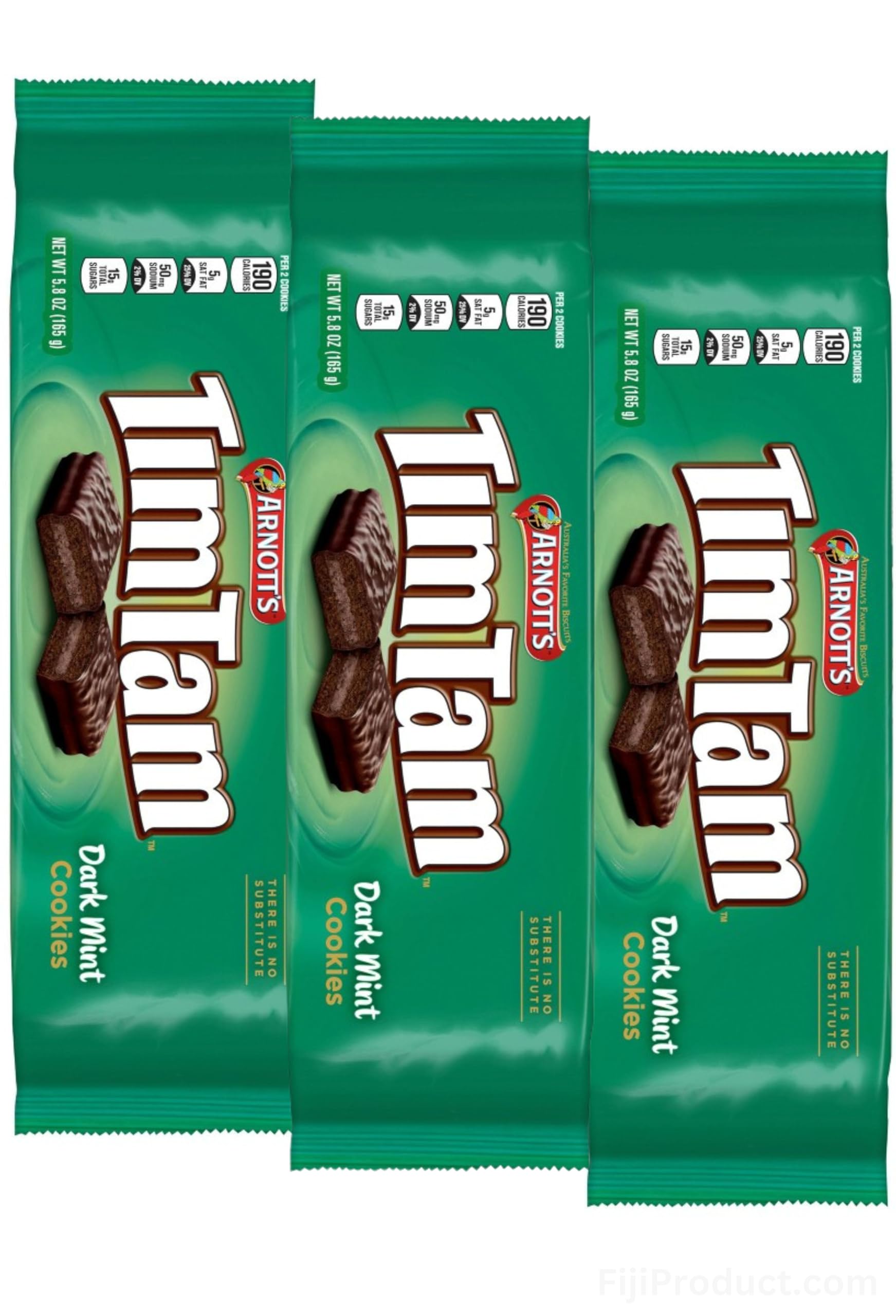 Amazon.com: Tim Tam Dark Mint Choc Cookie Biscuits (3 Pack Deal x 165g ...