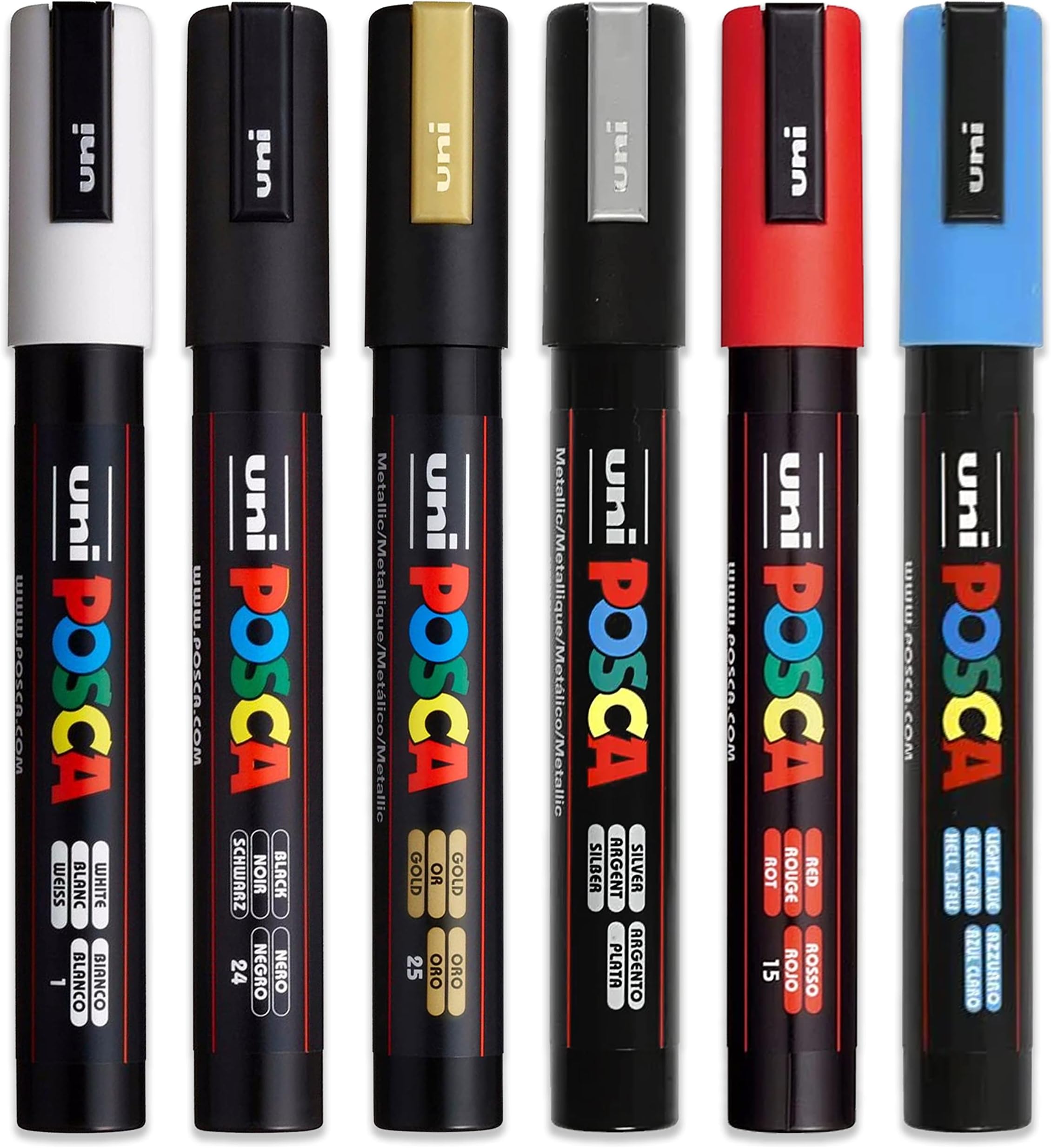 Posca PC-1M Paint Art Marker Pens - Fabric Glass Metal Pen - Pack of 21 ...