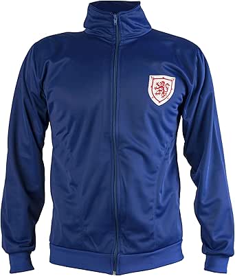 Scotland Jacket Retro Football Tracksuit Zipped Jacket Men Top - L Blue ...