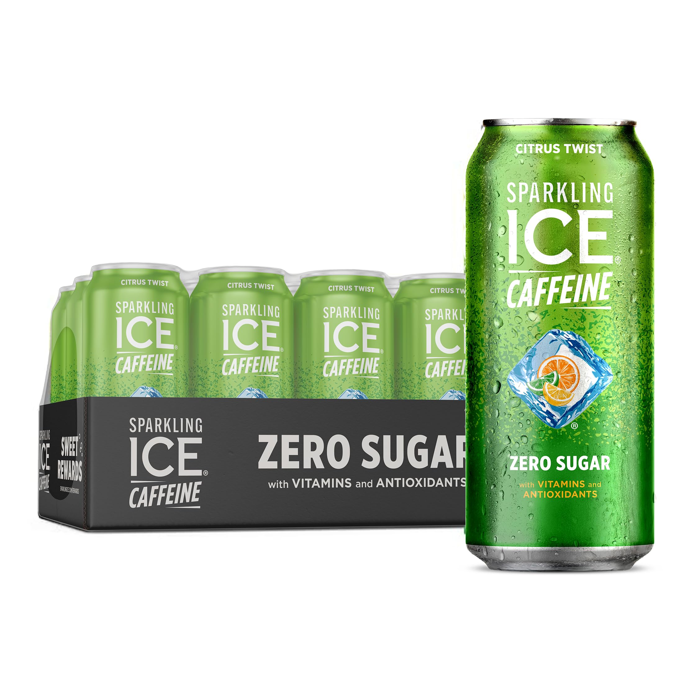 Amazon.com: Sparkling Ice +Caffeine Citrus Twist Sparkling Water with ...