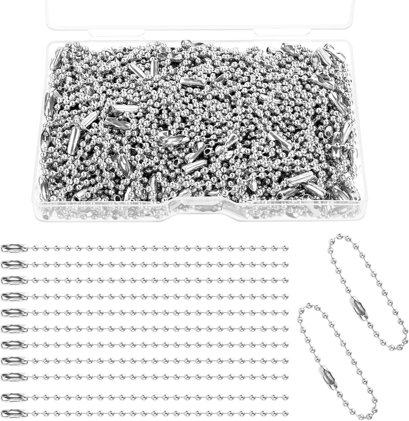 Amazon.com: Shapenty 4 Inch Stainless Steel Ball Bead Chains Connector ...
