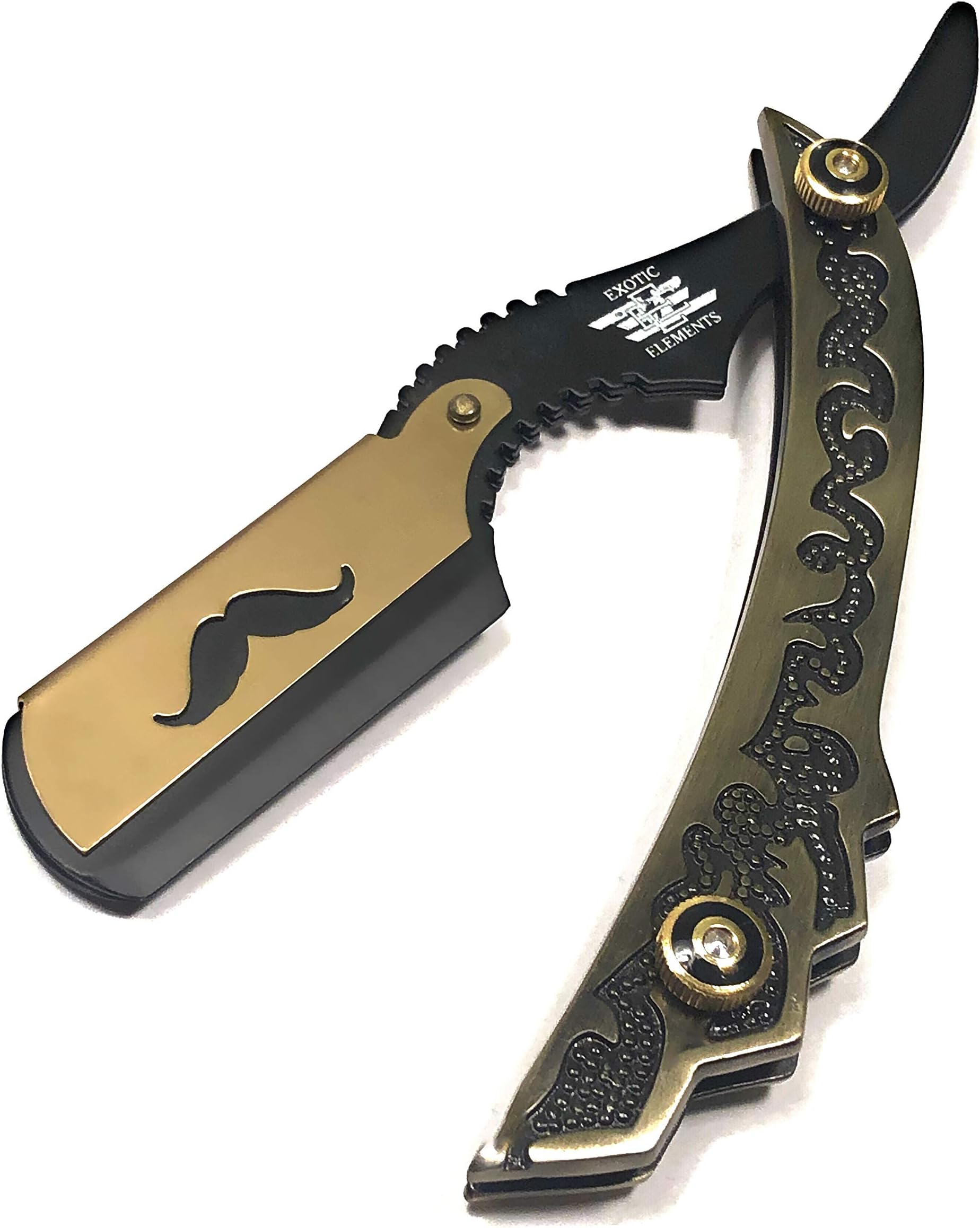 Amazon.com: Steel Handle Straight Edge Barber Shaving Razor Limited ...