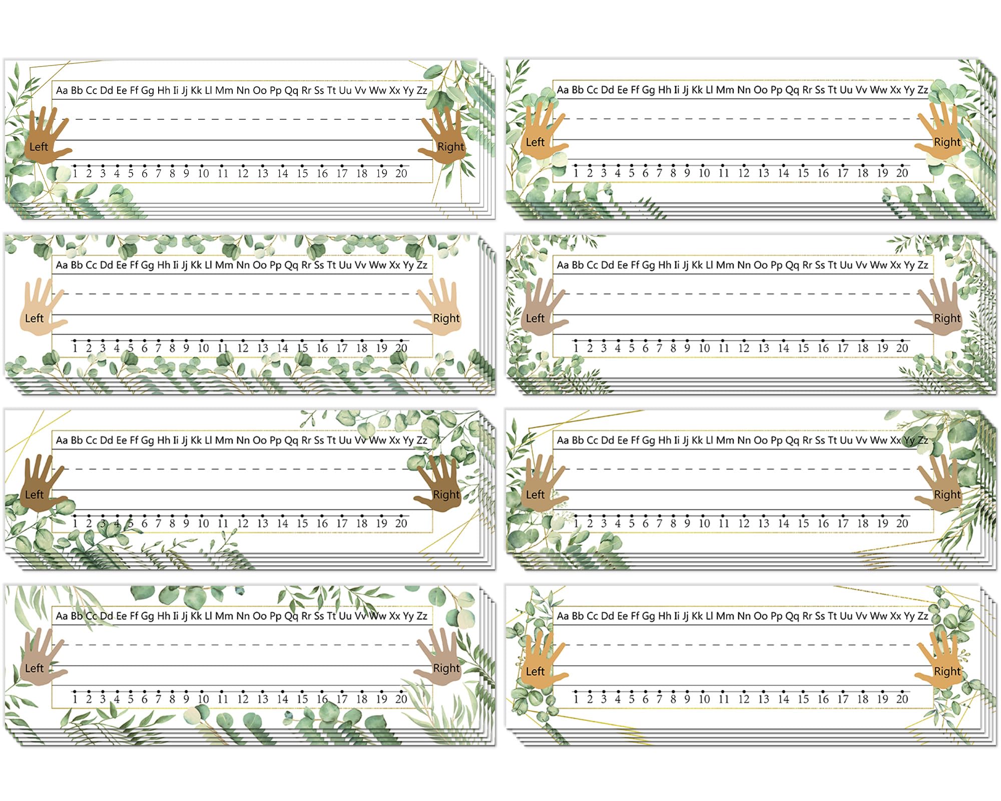 Snapklik.com : 72 Pcs Eucalyptus Name Plates For Desks Classroom ...