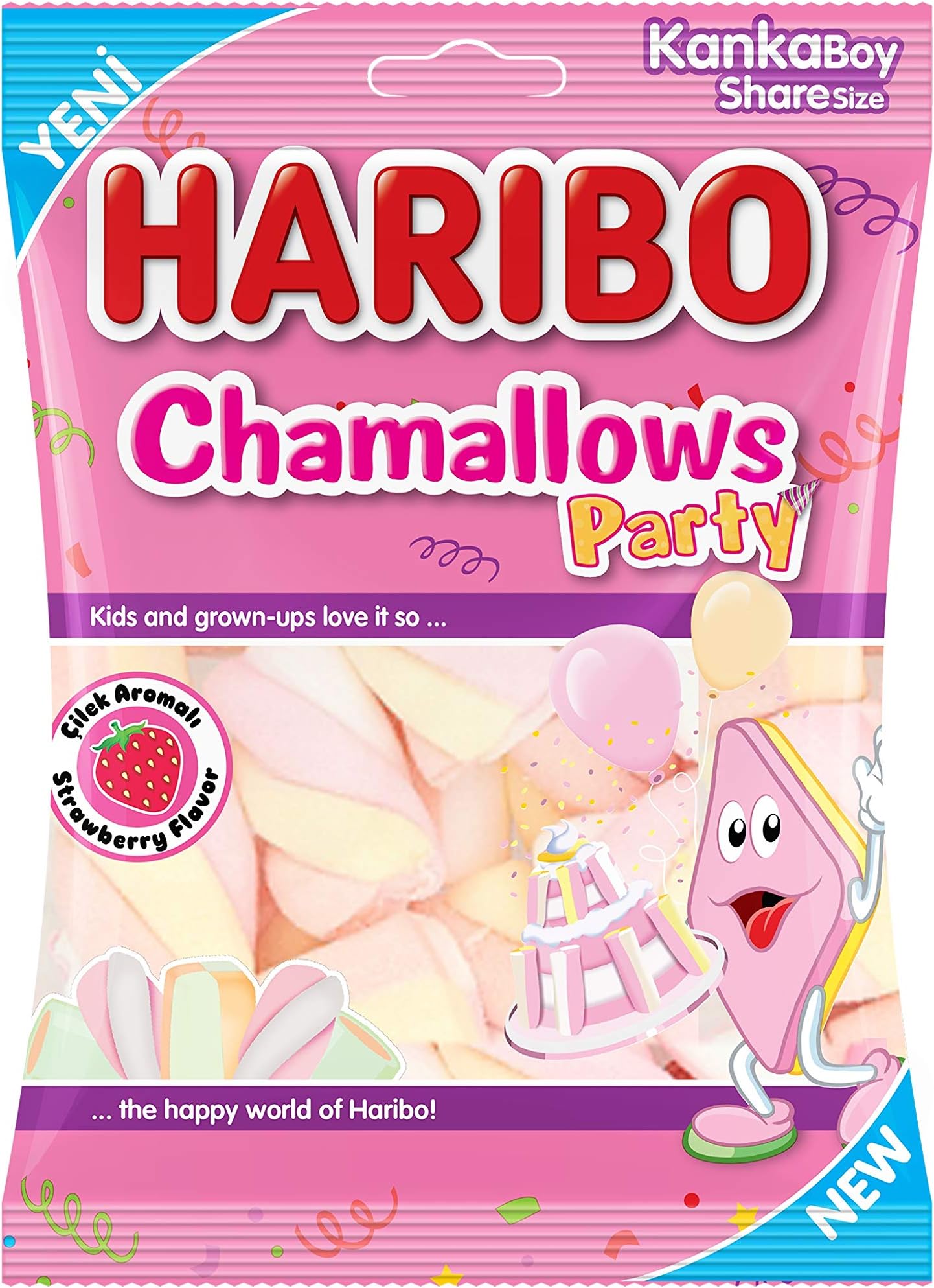 Amazon.com : Haribo Chamallows Party Strawberry Flavoured Marshmallow ...