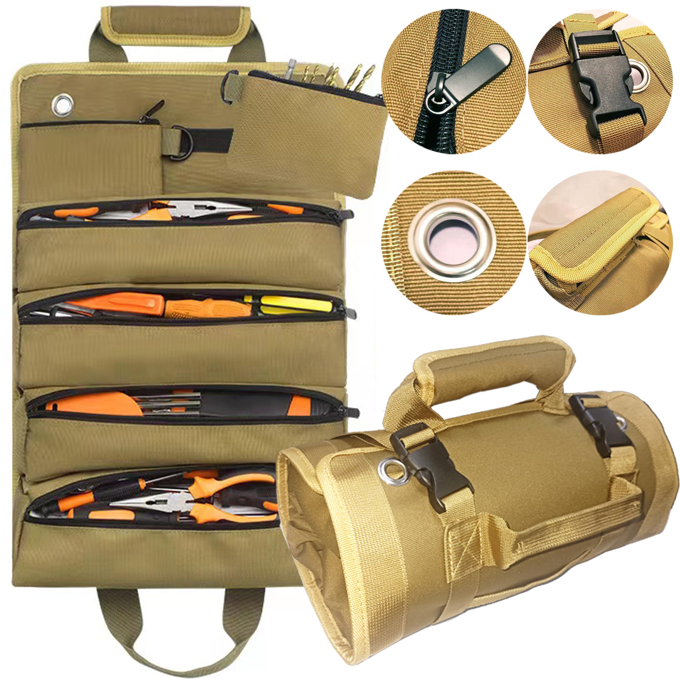 Tool roll -Tool Organizer - 6 Tool Bag -Tool roll bag -Tool roll ...