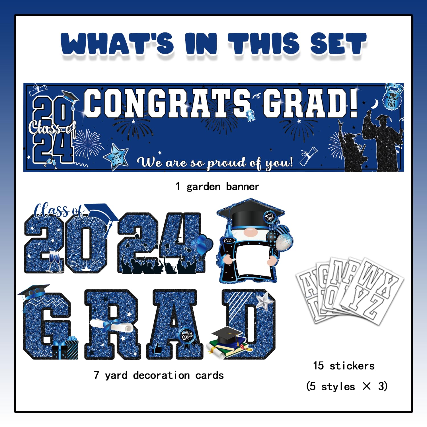 Snapklik.com : Graduation Banner 2024 Personalized, Blue Graduation ...
