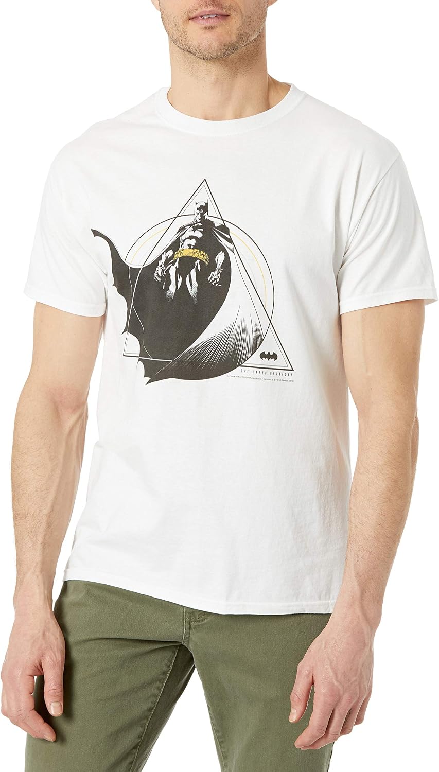 Amazon.com: DC Comics Batman Geo Batman Basic Solid Tee White ...